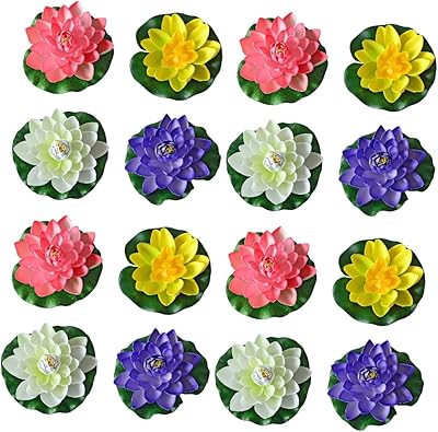 Amazon.com: NAVADEAL 12PCS Artificial Floating Foam Lotus Flowers, with ...
