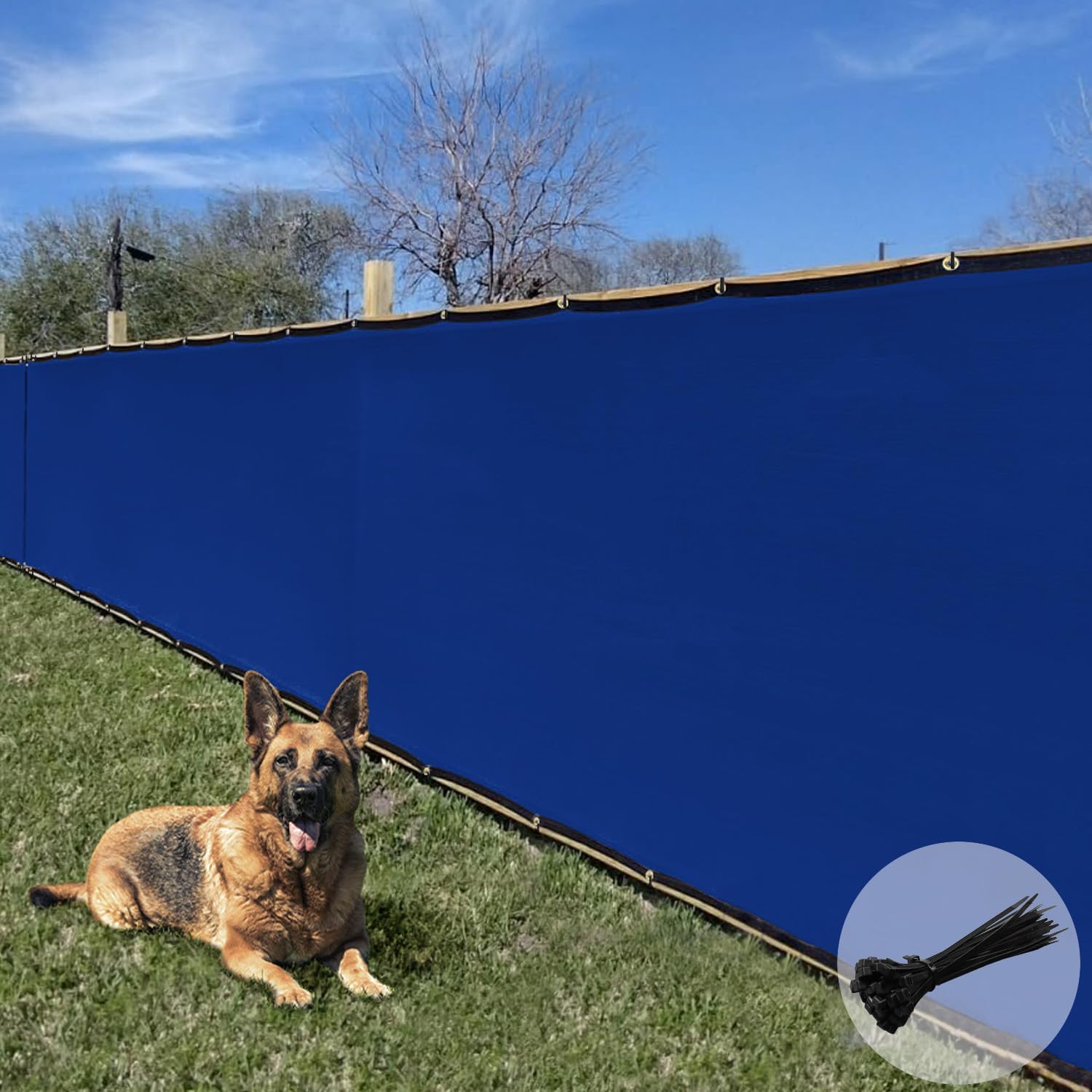Amazon.com : Fence4ever 6'x50' 6ft Tall 3rd Gen Royal Blue Fence Screen ...