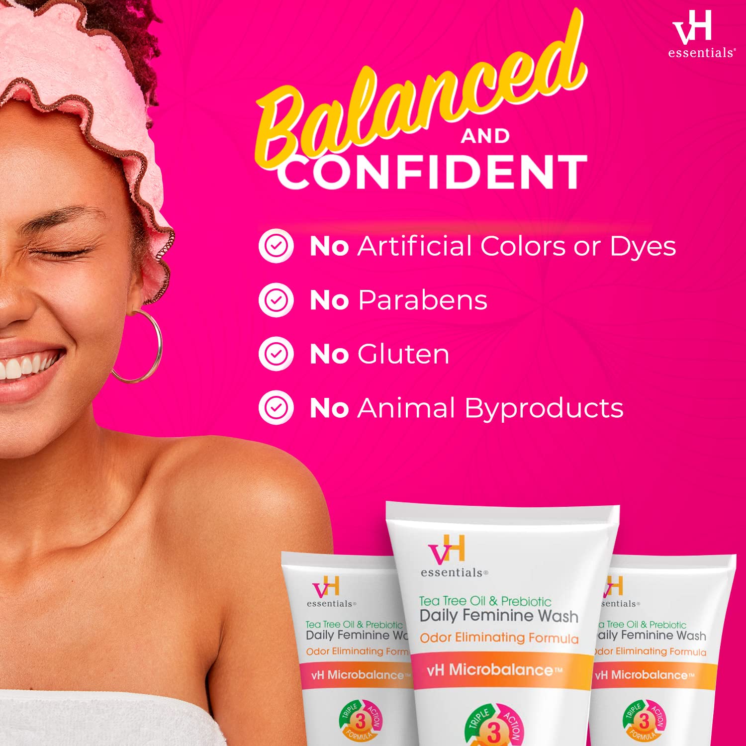vH essentials, Ph Balanced Daily Feminine Wash, Tea Tree Oil ...