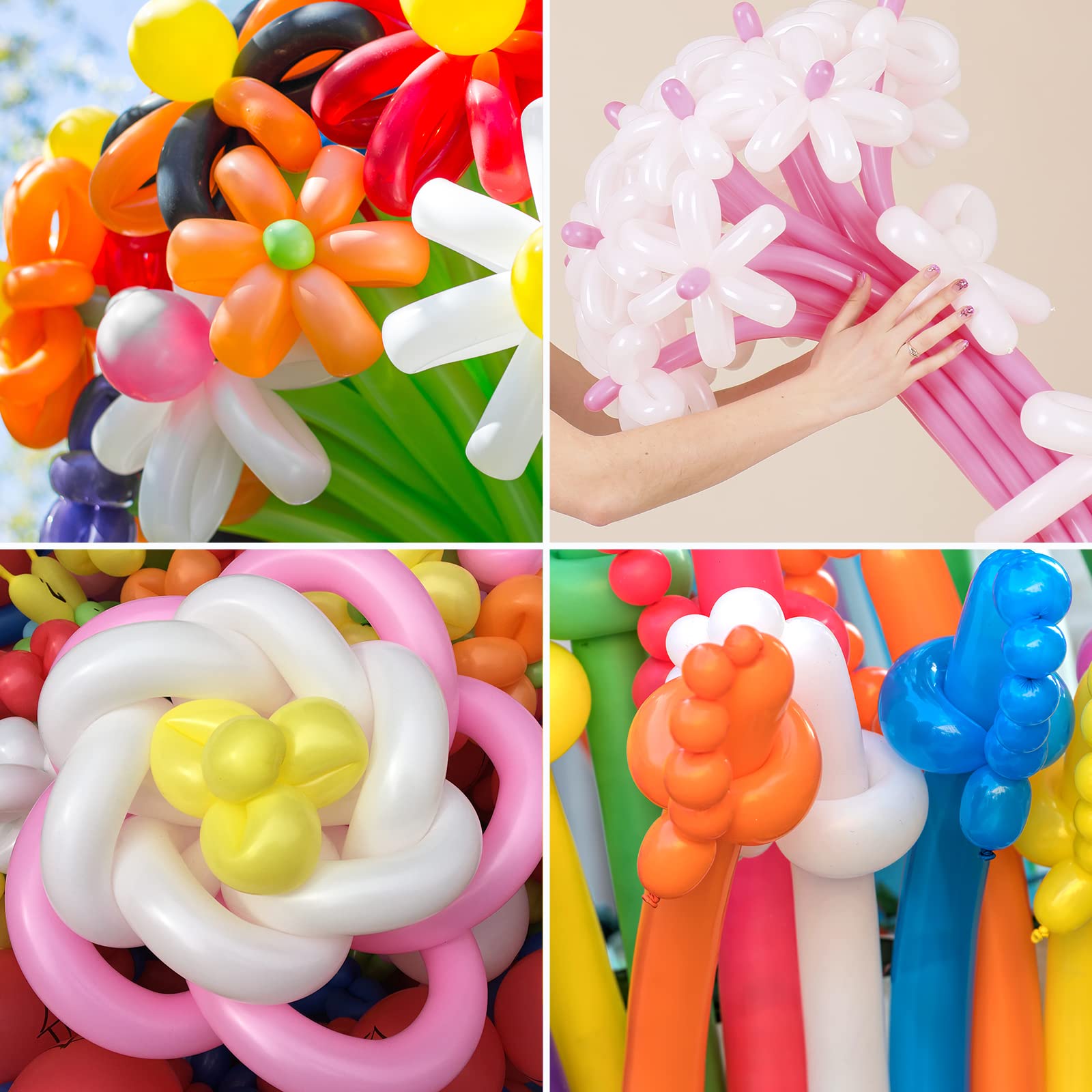 Snapklik.com : RUBFAC 260 White Long Balloons For Tying Arch, 100pcs ...