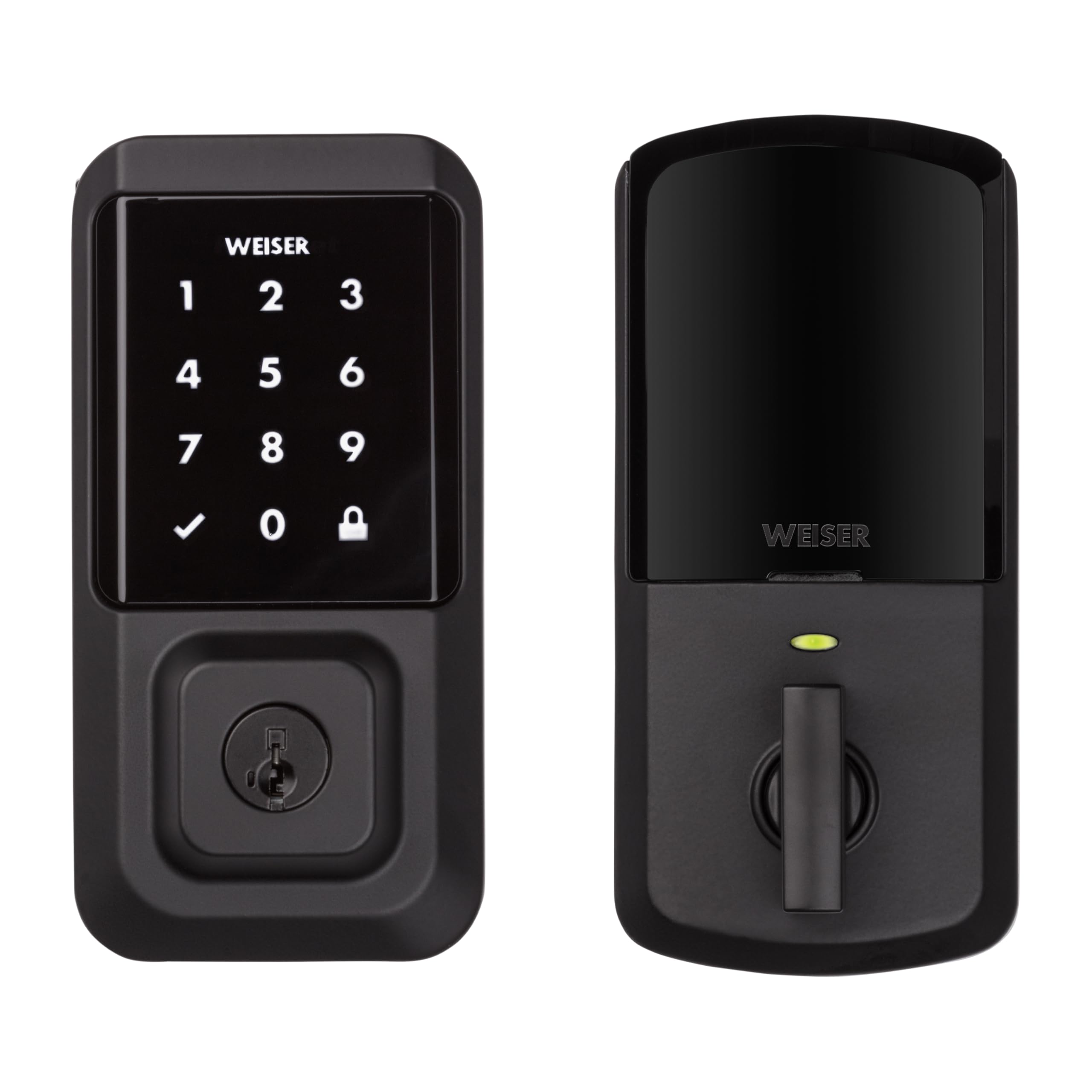 Weiser Halo Matte Black WiFi Smart Lock, Keyless Entry Door Lock, Touchscreen Keypad Door Lock ...