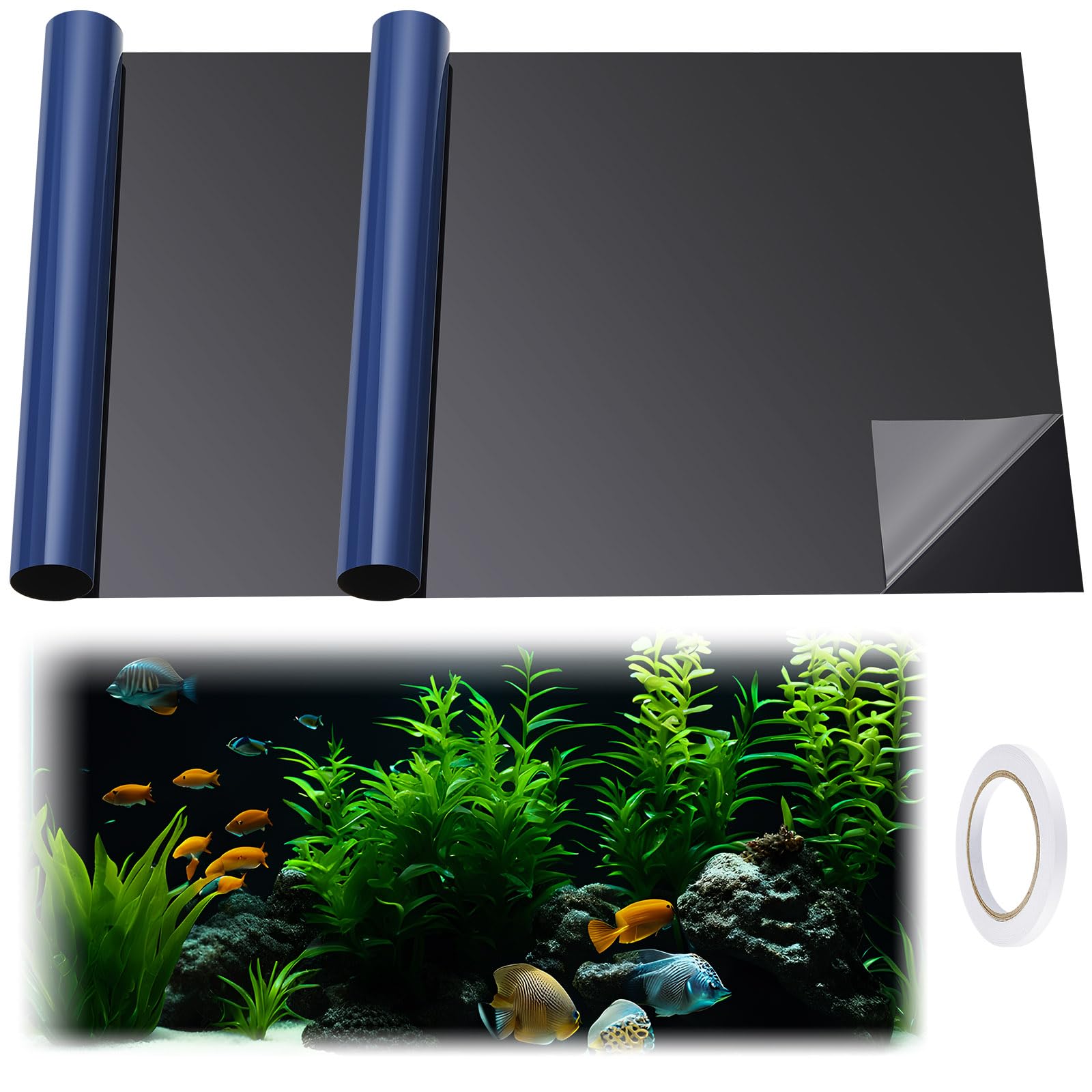 Amazon.com : Juexica 2 Pcs Black Aquarium Background 27.6" x 11.8 ...