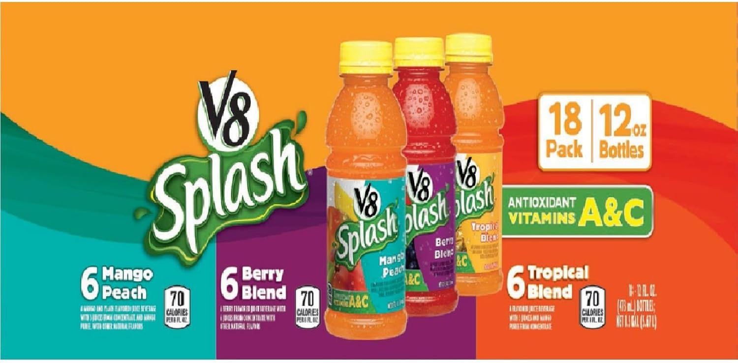 Amazon.com : V8 Splash Variety Pack (12 oz. bottles, 18 pk.) : Grocery ...