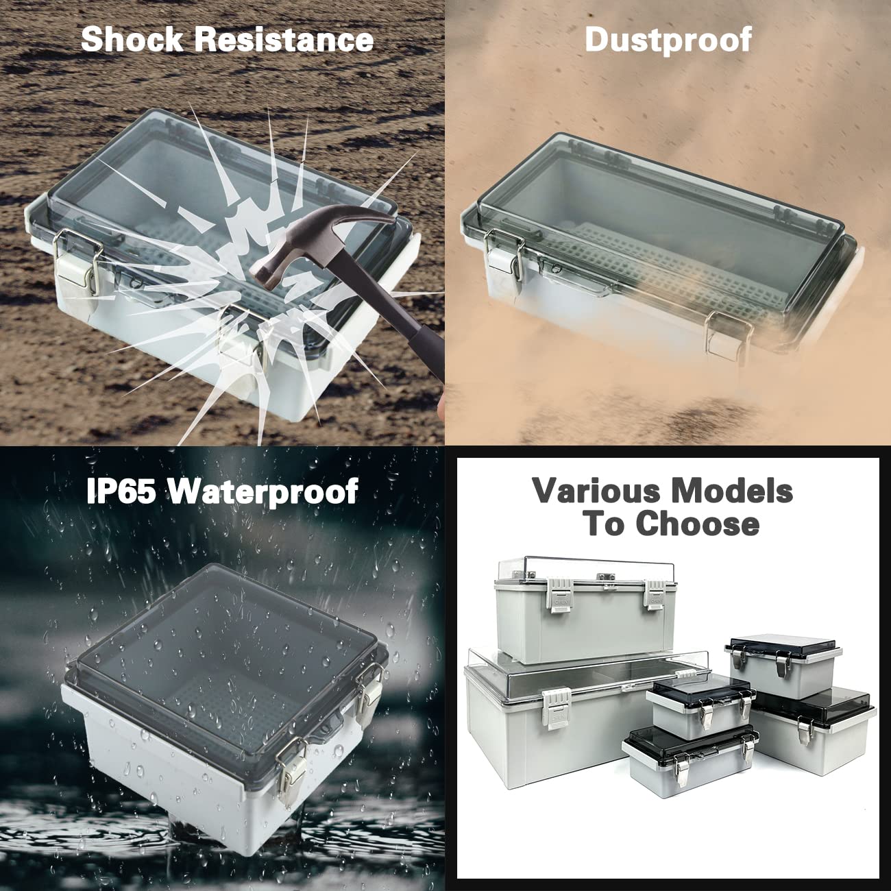 Snapklik.com : Sunnyglade ABS Junction Box Plastic Waterproof IP66 ...