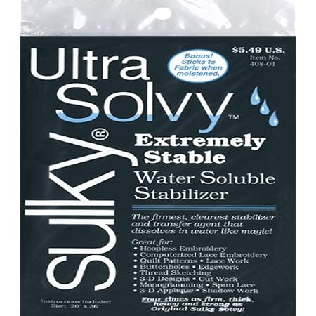 Sulky 19 1/2 x 36-inch Heavy Weight Ultra Solvy Water Soluble ...
