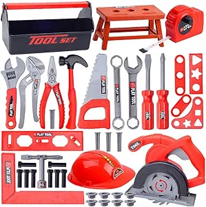 Amazon.co.jp: JOLUCE Tools Toy Set Construction Playset Realistic Power ...
