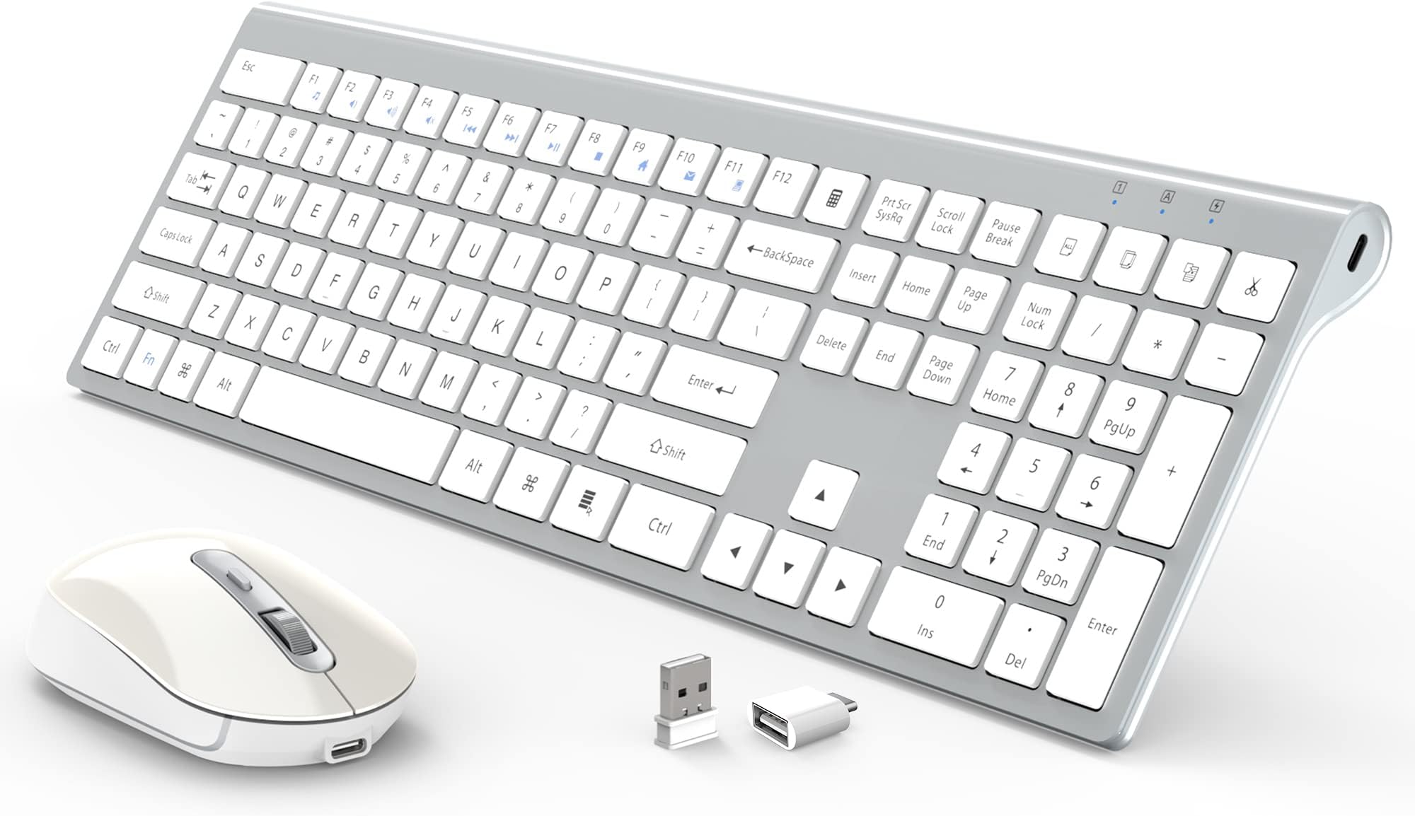 CREATMOR Wireless Keyboard and Mouse,Rechargeable Keyboard and Mouse 2 ...