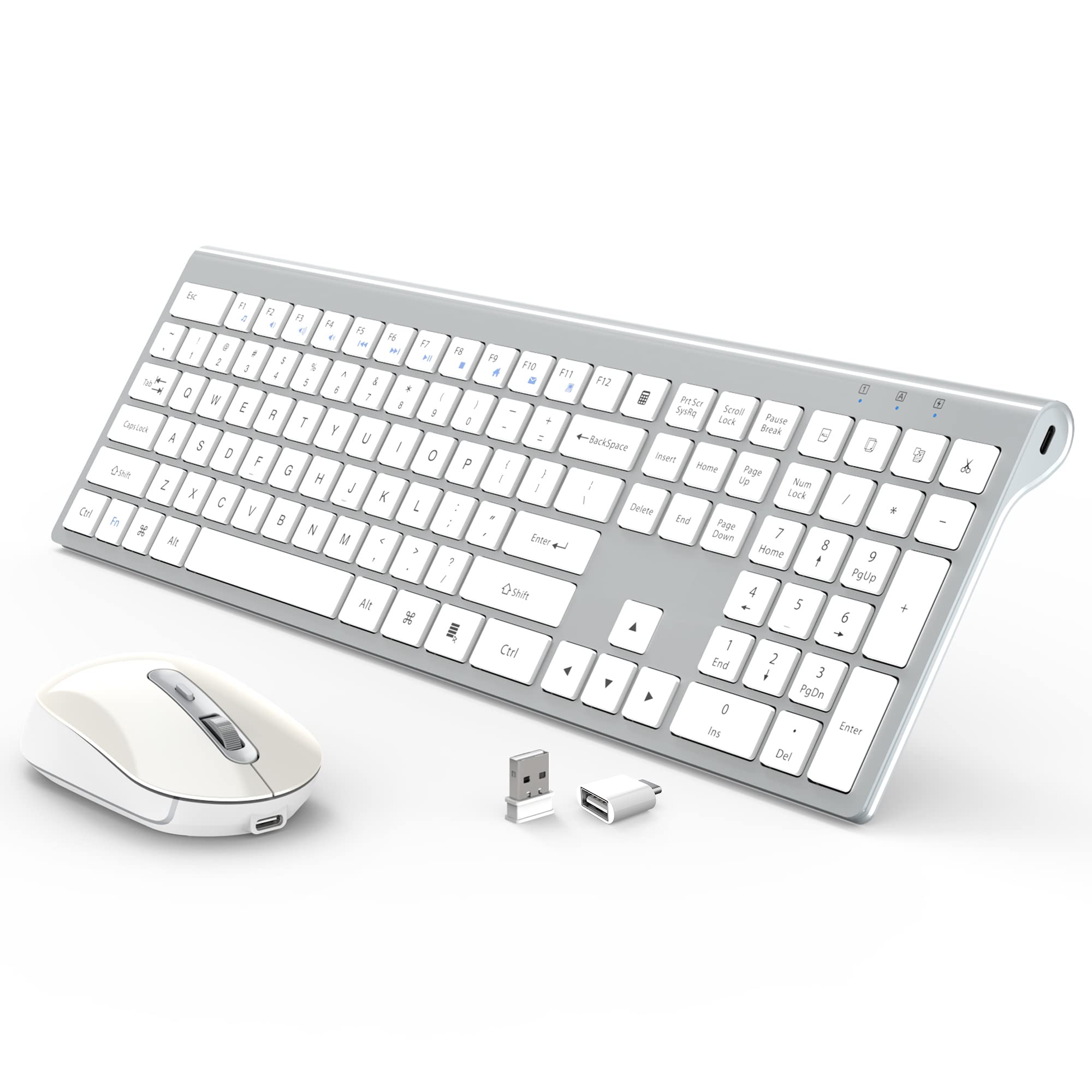 CREATMOR Wireless Keyboard and Mouse,Rechargeable Keyboard and Mouse 2 ...