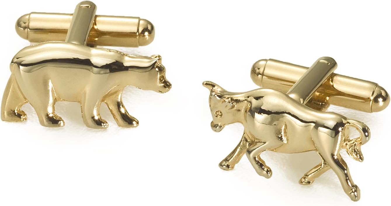 Amazon.com: Cuff-Daddy Bull Bear Cufflinks Gold 000 with Presentation ...