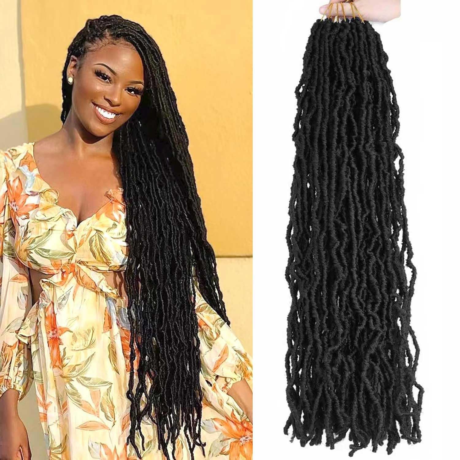 Buy 7 Packs 30 Inch Faux Locs Crochet Hair for Black Women Soft Locs ...