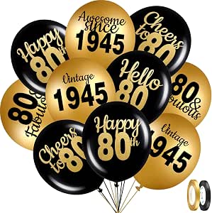 Amazon.com: 80th Birthday Balloons for 80th Birthday Decorations Men ...