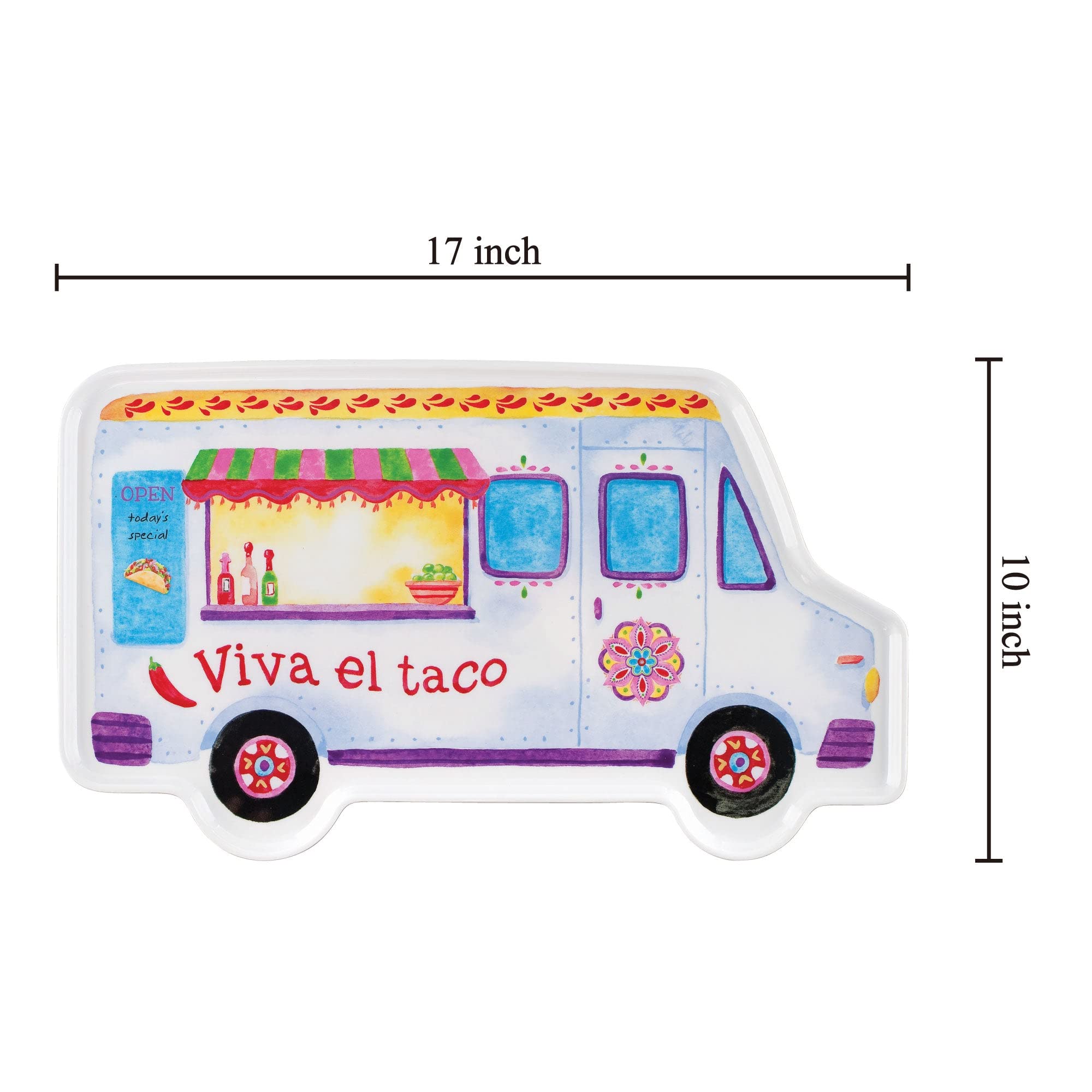 Snapklik.com : ware Taco Truck Shaped Melamine Serving Platter, Cinco ...