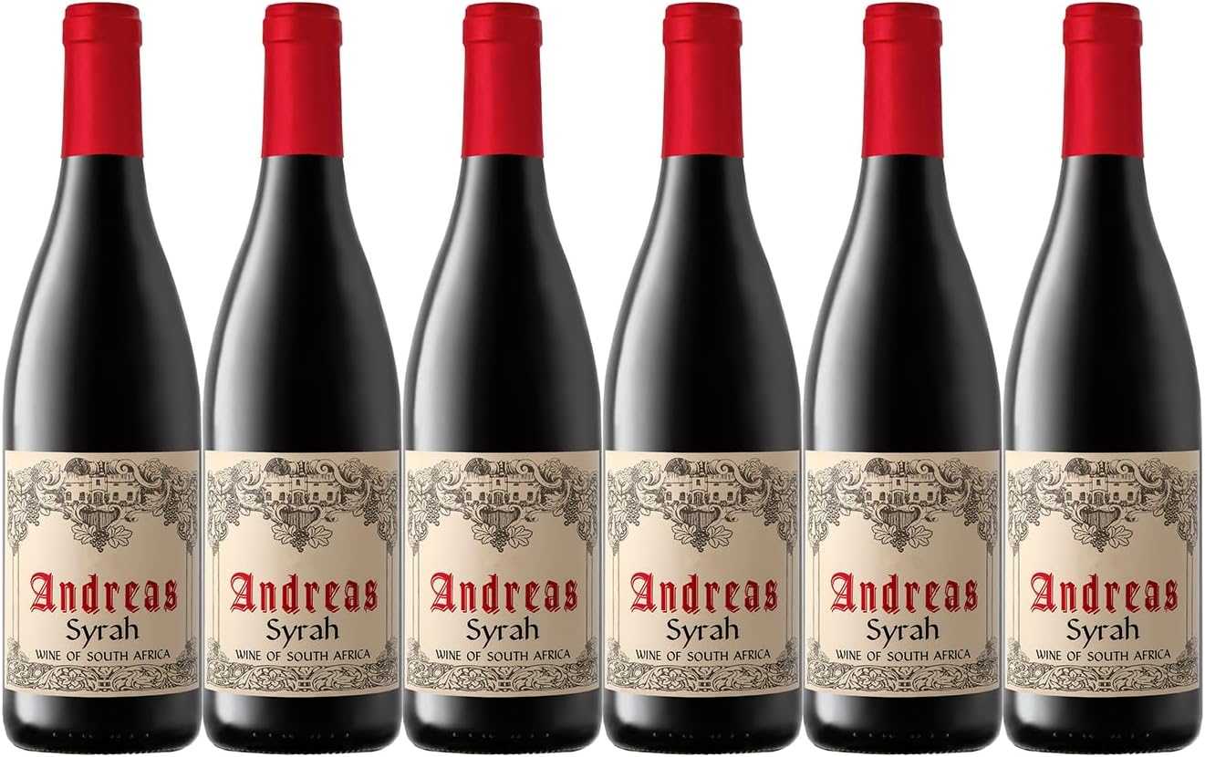 Andreas Syrah, South African Red Wine, CASE of 6 x 750ml : Amazon.co.uk ...