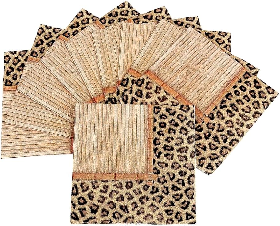 Amazon.com | Leopard Print - 16 Bamboo Safari Cocktail Napkins: Animal ...