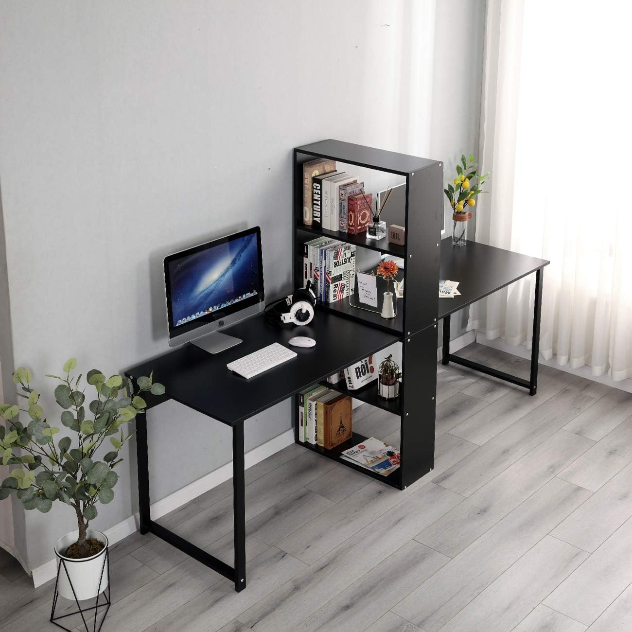 Amazon.com: soges 2-Person Computer Desk, 88.2 Inches Double ...