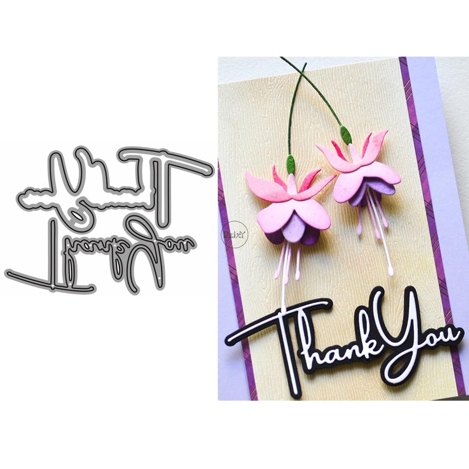 Amazon.com : DzIxY Shadow Words Thank You Metal Cutting Dies for Card ...