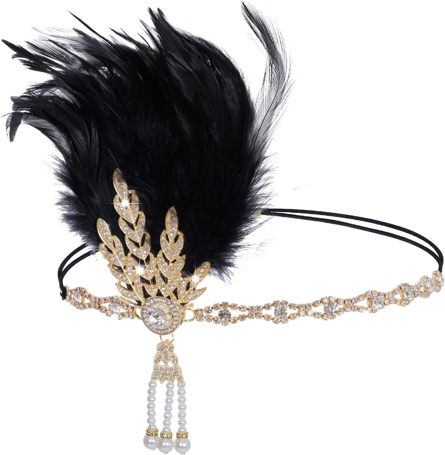 Amazon.com: CHUANGLI 1920s Headpiece Flapper Headband, Pearl Peacock ...
