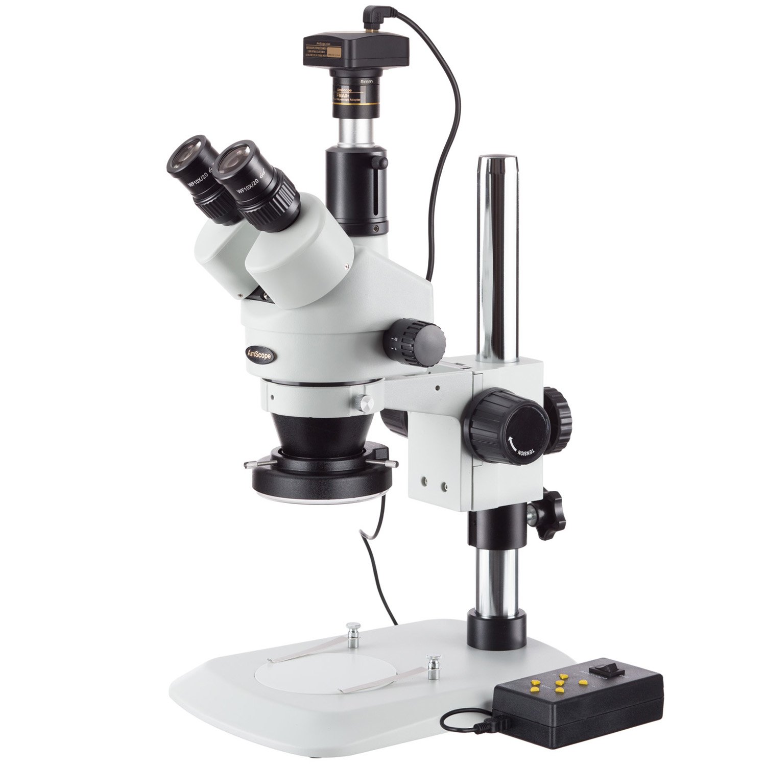 AmScope SM-1TNZ-144A-10M Digital Professional Trinocular Stereo Zoom ...