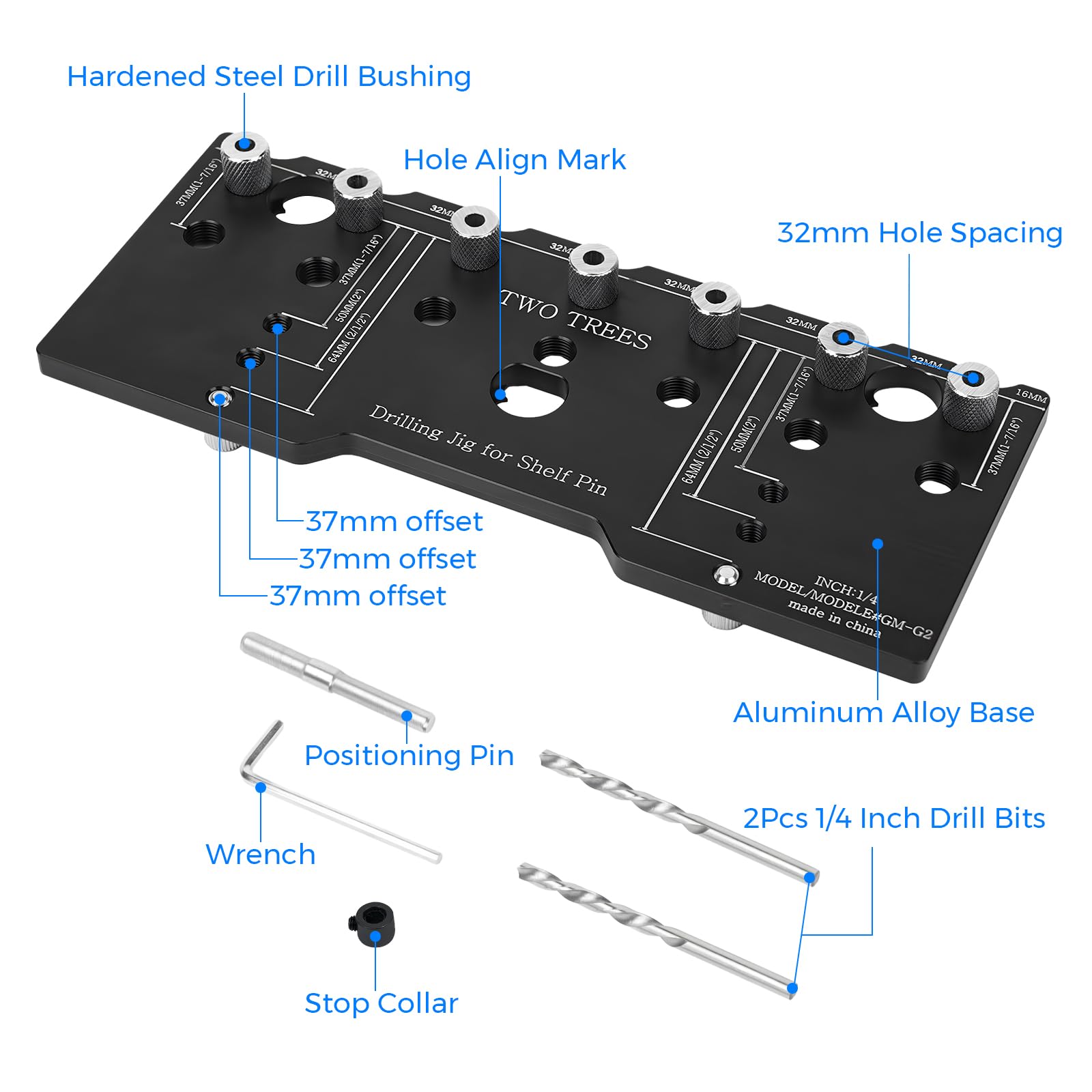 Snapklik.com : Twotrees Shelf Pin Jig, 5 Mm Cabinet Adjustable Shelf ...