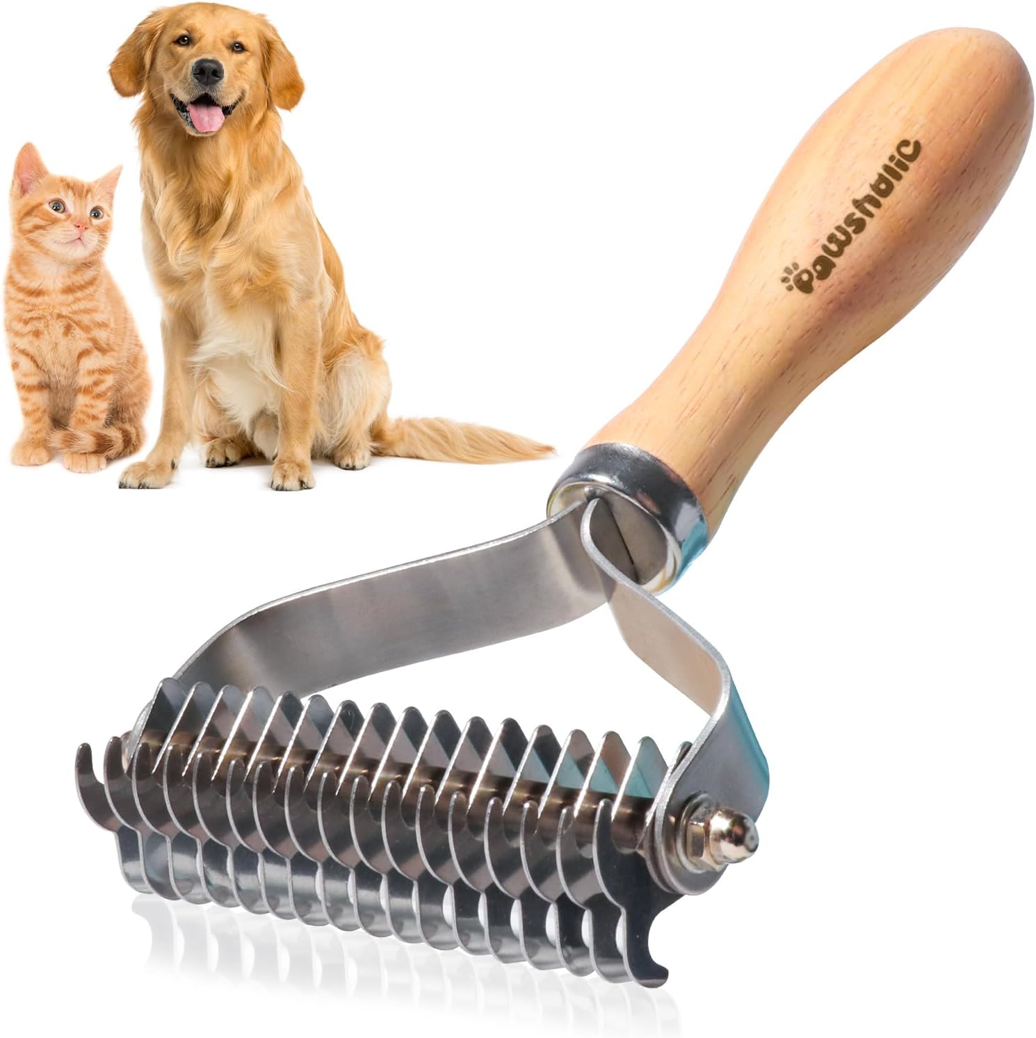Amazon.com: PAWSHOLIC Undercoat Rake for Dogs - Professional Pet ...