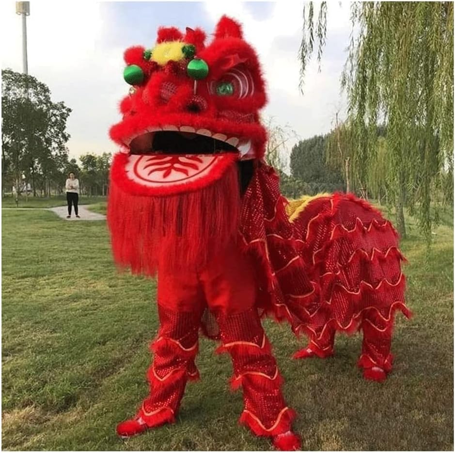 Amazon.com: Lion Dance Head Double Chinese Dragon Dance Performance ...