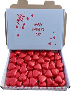 Milk Chocolate Hearts – 50 Foil Wrapped Valentines Chocolate Hearts ...