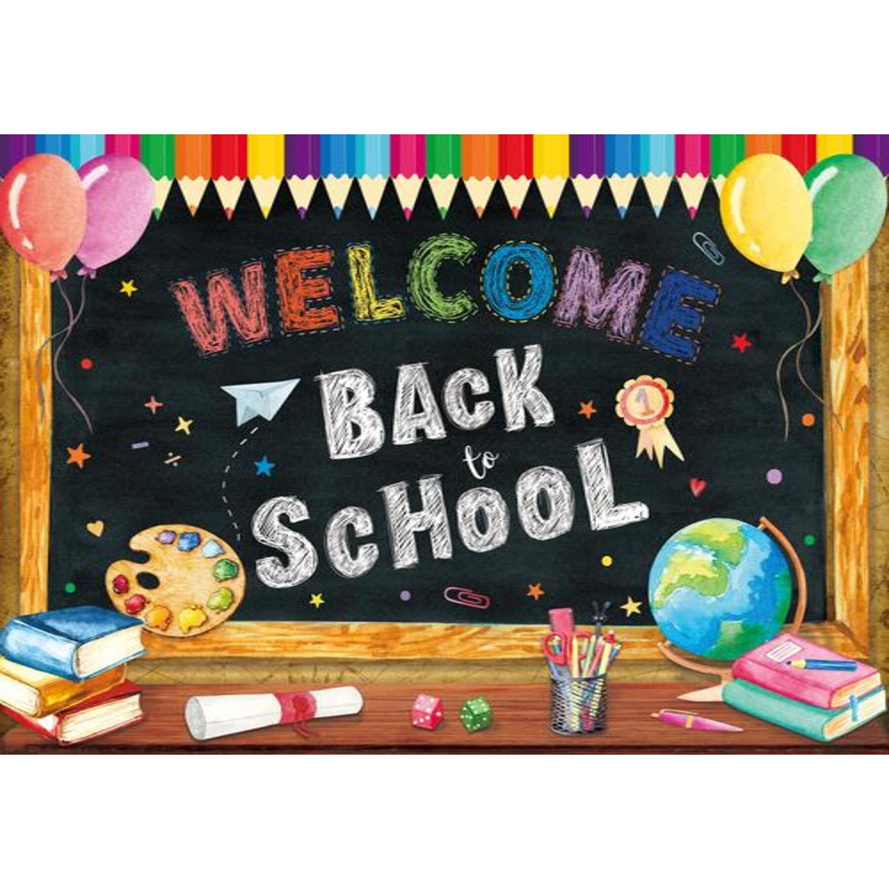 Buy Allenjoy 7x5ft Welcome Back to School Backdrop Rainbow Kids First ...