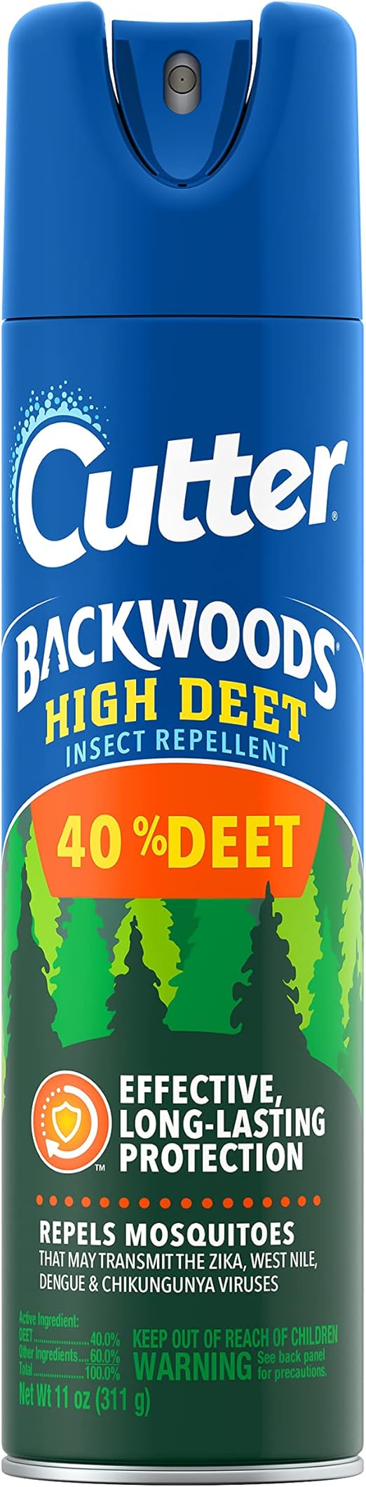 Amazon.com: Cutter Backwoods High DEET Insect Repellent 11 oz, Aerosol ...
