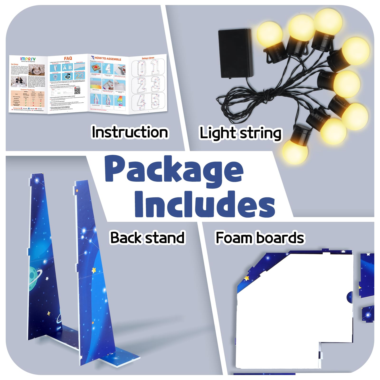 Snapklik.com : Marquee Numbers Space 1st-Birthday Decorations: 3ft ...