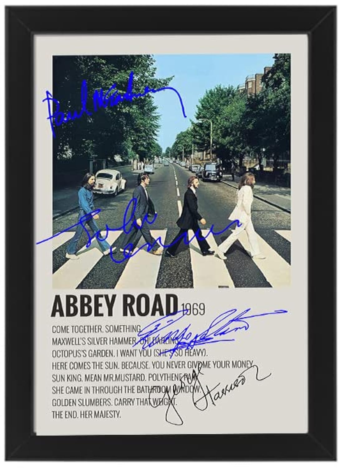 Copertine Album Beatles Abbey Road Signed Abbey Road Album Cover