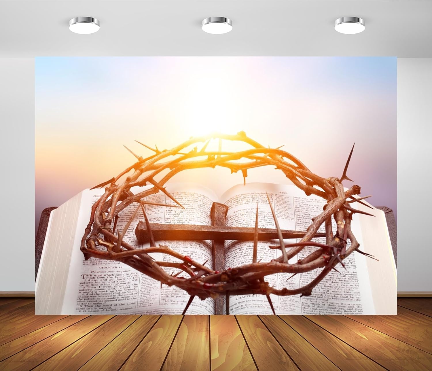 Amazon.com: BELECO 10x8ft Fabric Holy Bible and Jesus Christ Cross ...