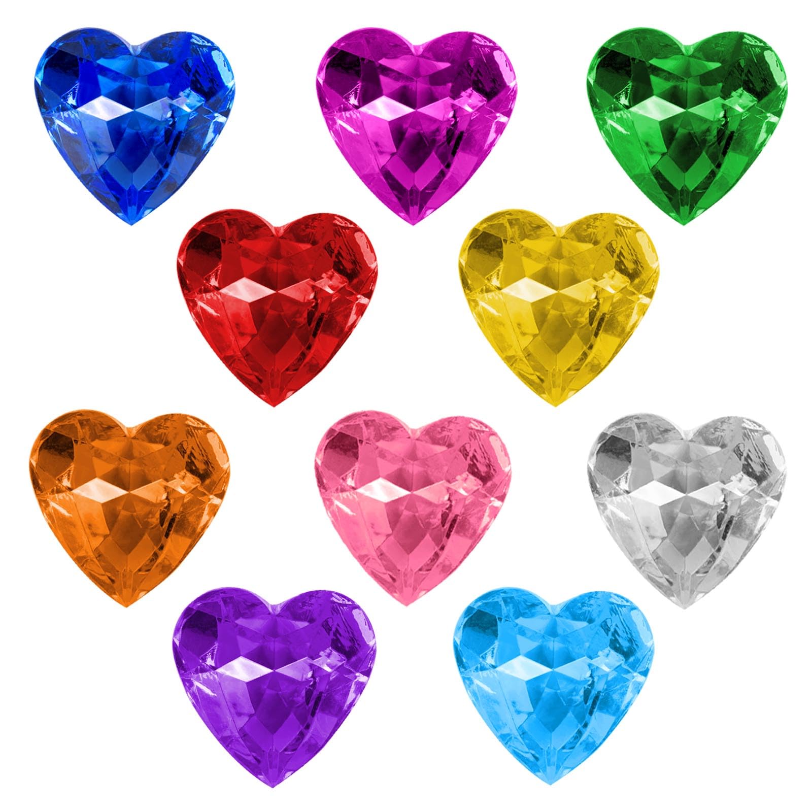 Heart Shaped Gems 15pcs Heart Shaped Crystal Set Polished Natural