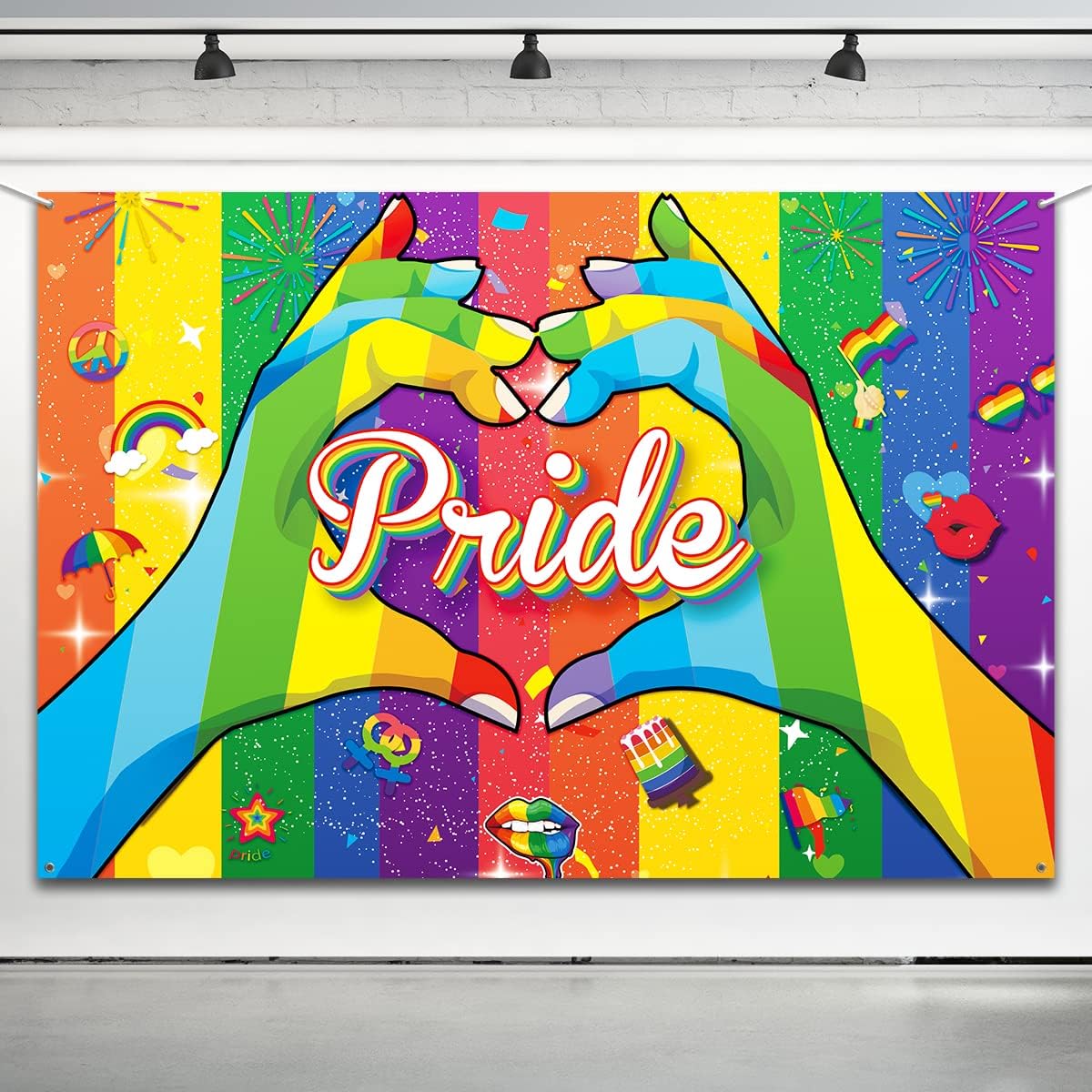 Amazon.com : Pride Backdrop-Rainbow LGBTQ Party Decoration Gay Pride ...