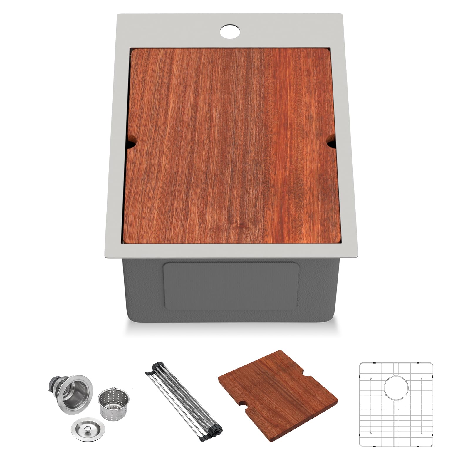 Snapklik.com : 15 Bar Sink Drop In 15 X 20 Inch Topmount Kitchen Sink ...