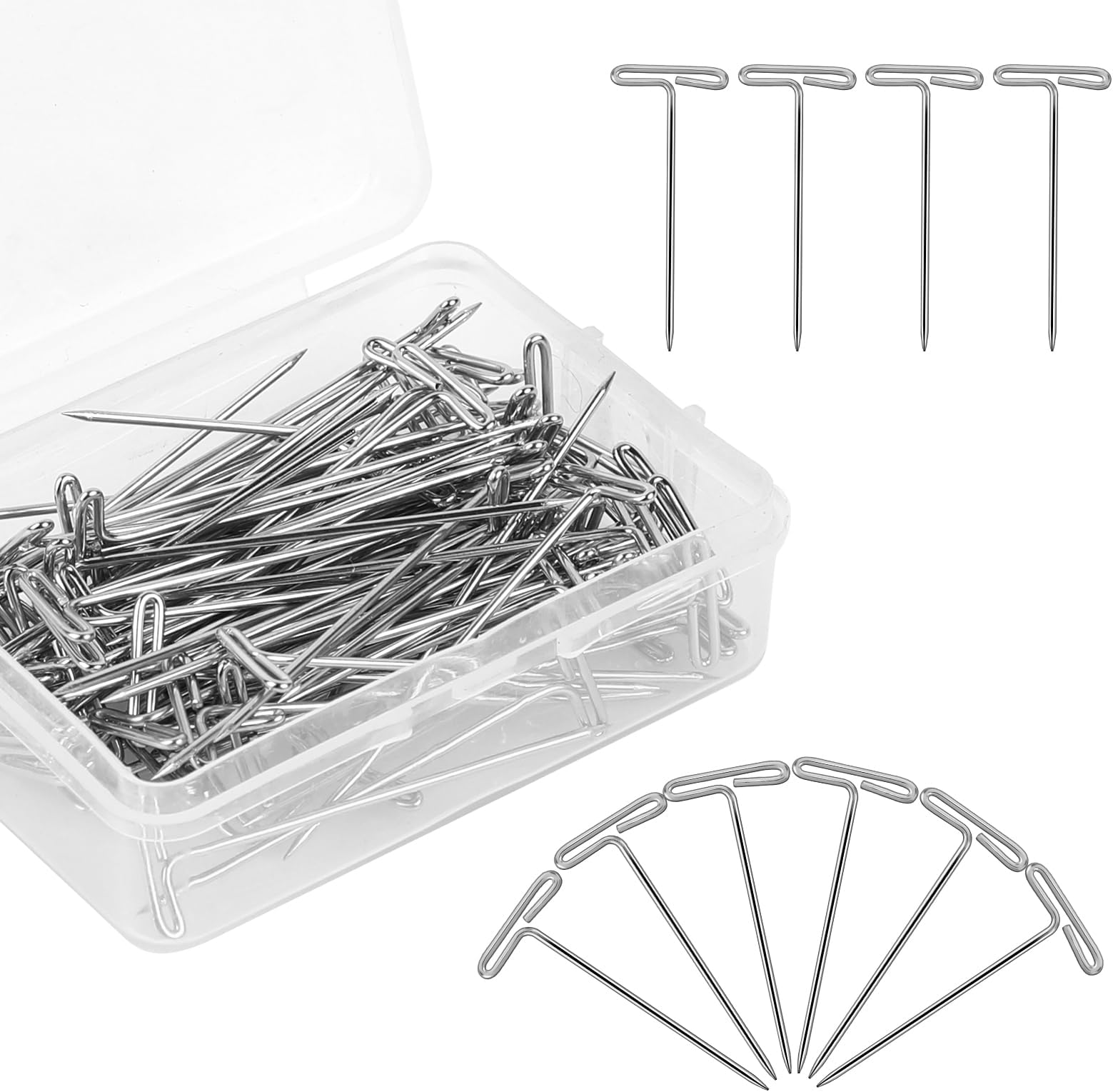Amazon.com: 50 Pieces Straight Pins T Pins for Blocking Knitting Wig ...