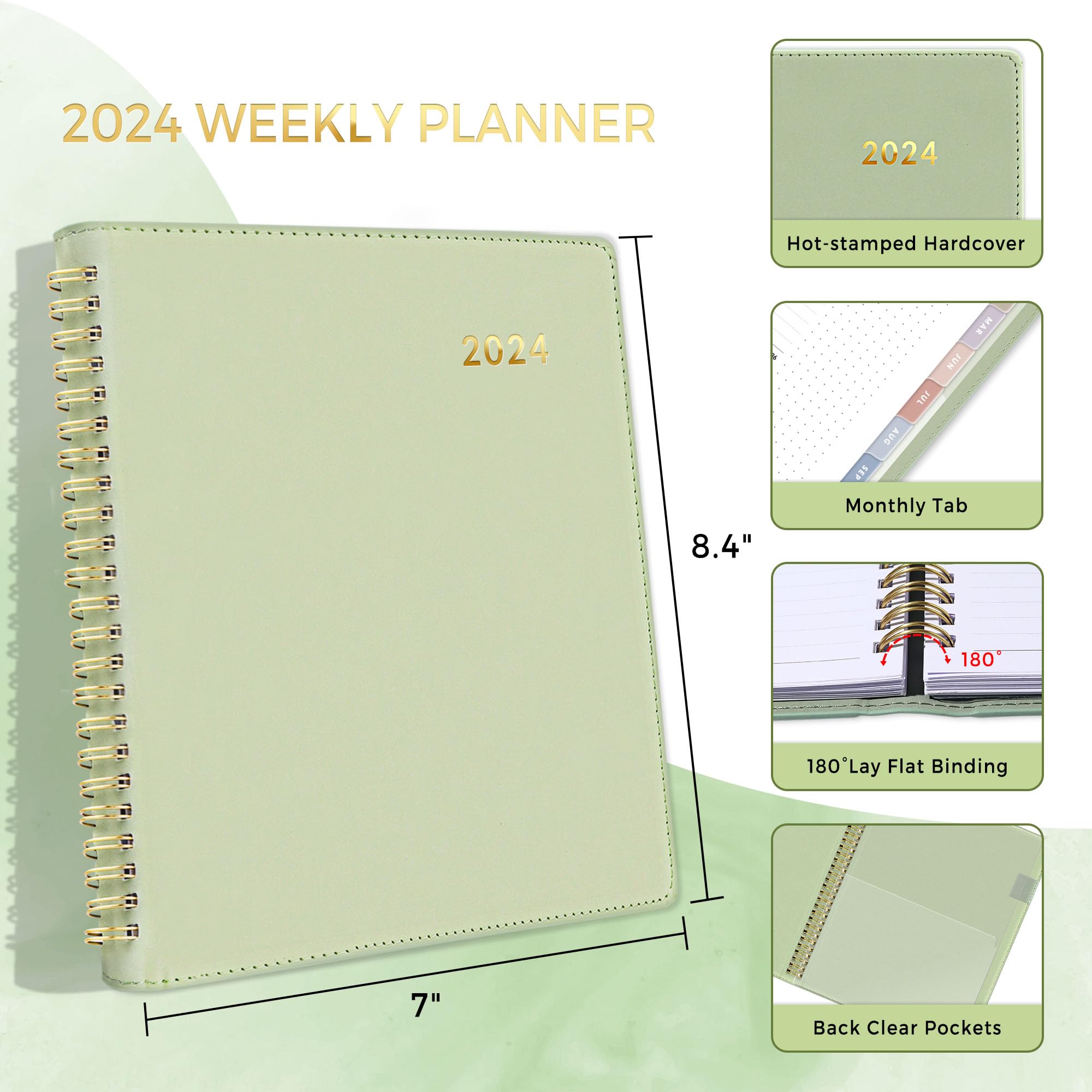 Snapklik.com : SUNEE 2024 Weekly & Monthly Planner 7x8.4- 12 Month