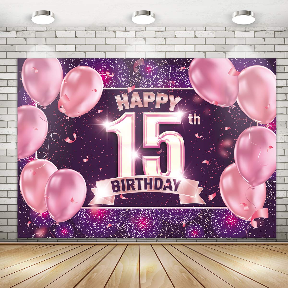 Happy 15th Birthday Backdrop Decorations For Girls 15th Birthday ...