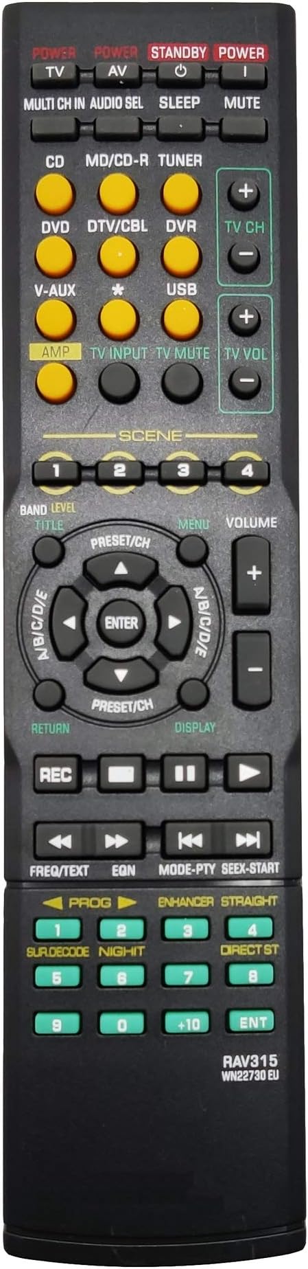 Amazon.com: INTECHING RAV315 AV Receiver Remote Control for Yamaha HTR ...