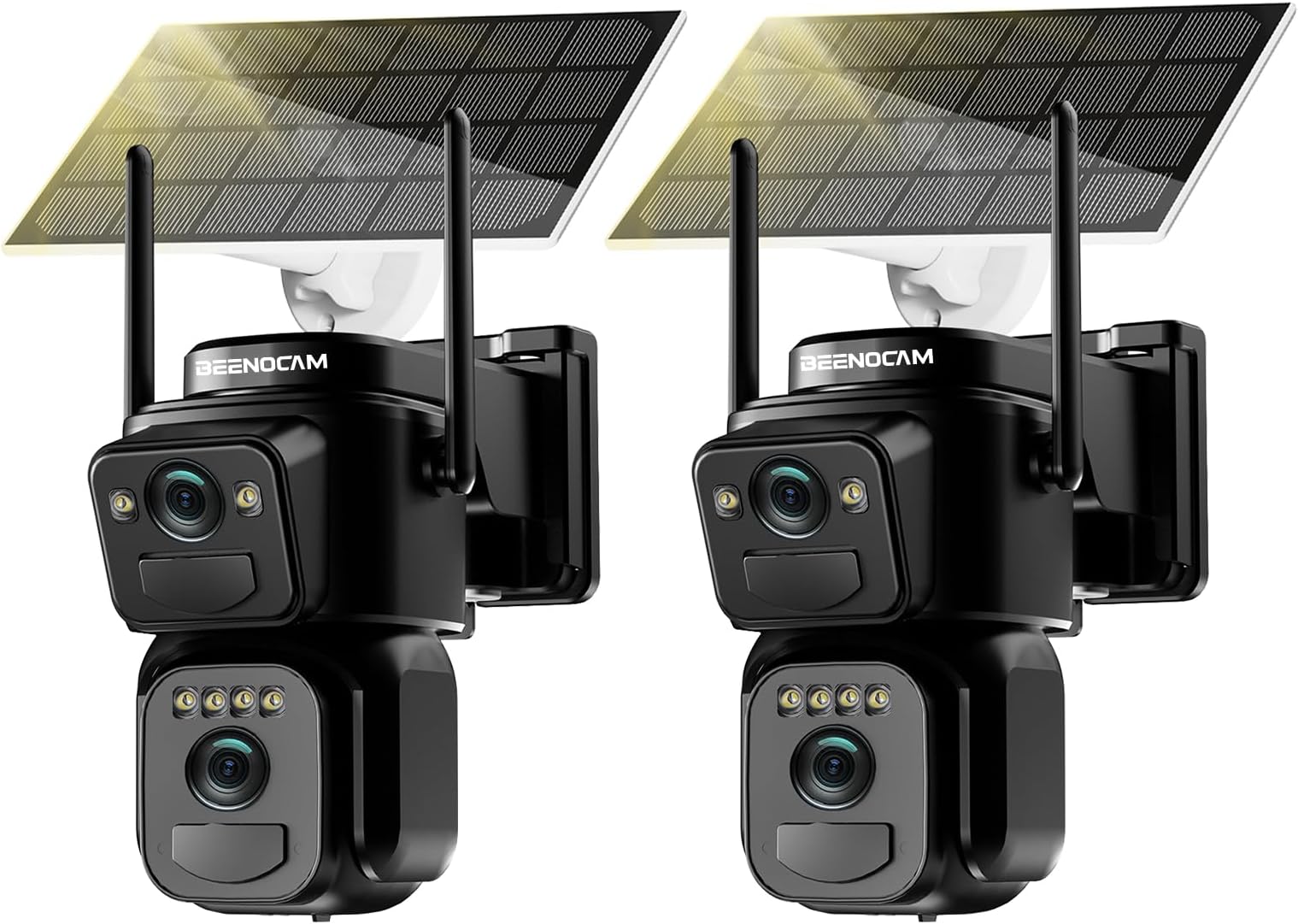 Amazon.com : BEENOCAM Dual Lens 4K Solar Security Camera Wireless ...