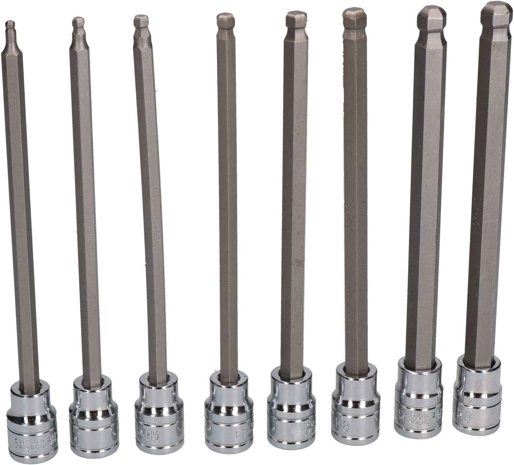 AB Tools 3/8" Drive Metric Extra Long Allen Hex Key Ball Ended Sockets ...