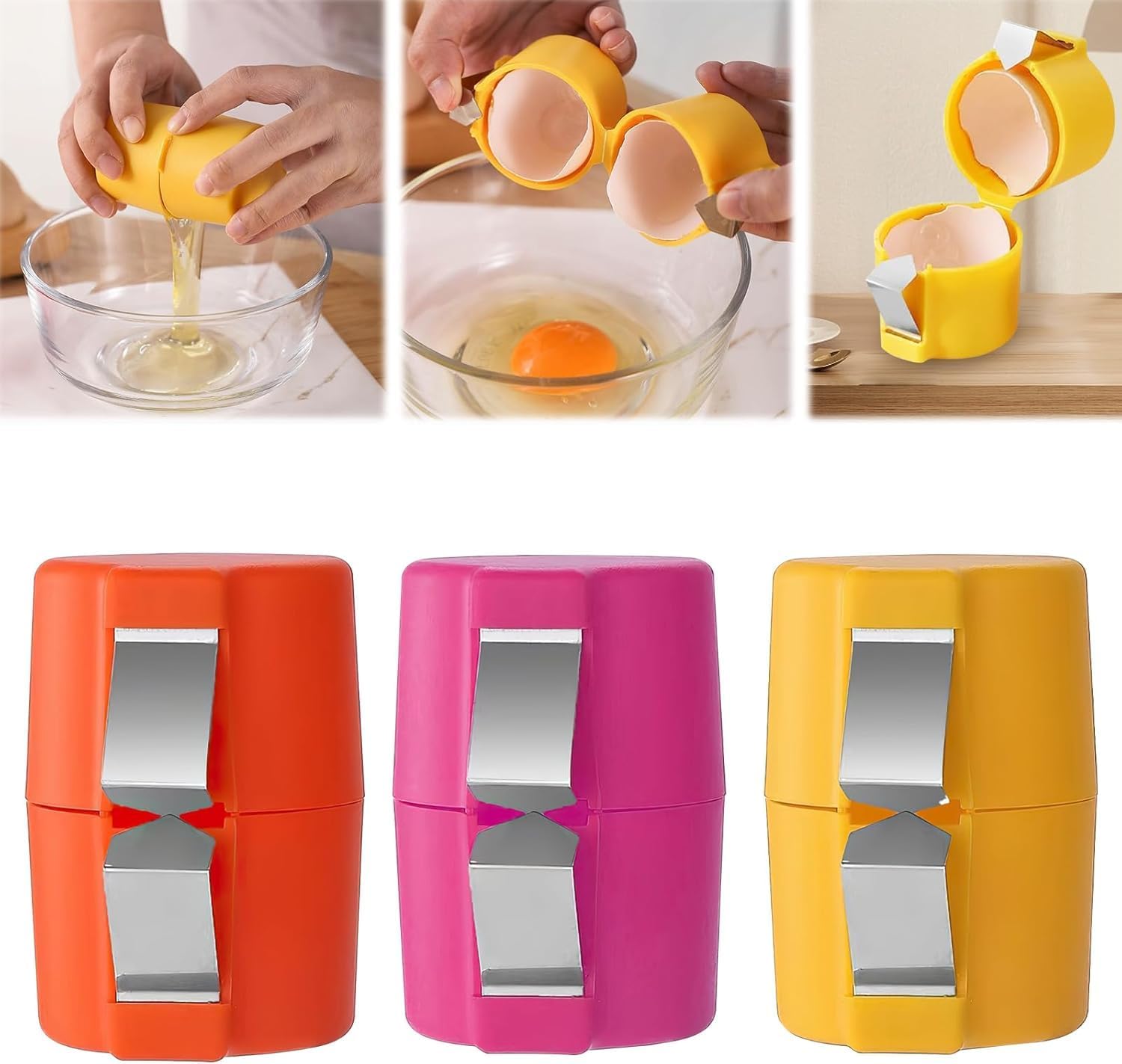 Egg Shell Opener,Egg Separator for Raw Eggs,Handheld Egg Cracker Tool ...