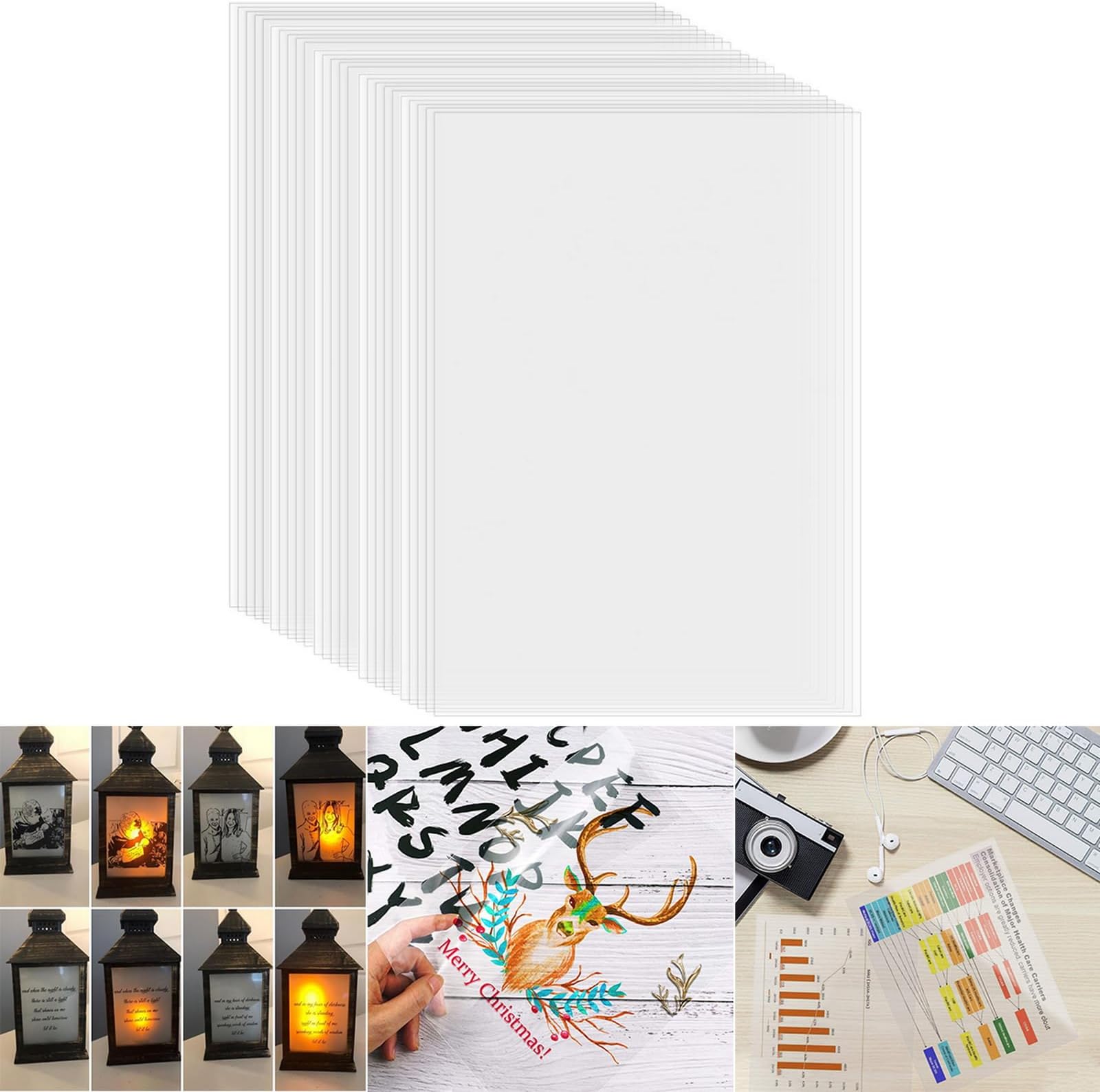 Octago Inkjet Transparency Paper (100% Clear) for Printers, Color ...