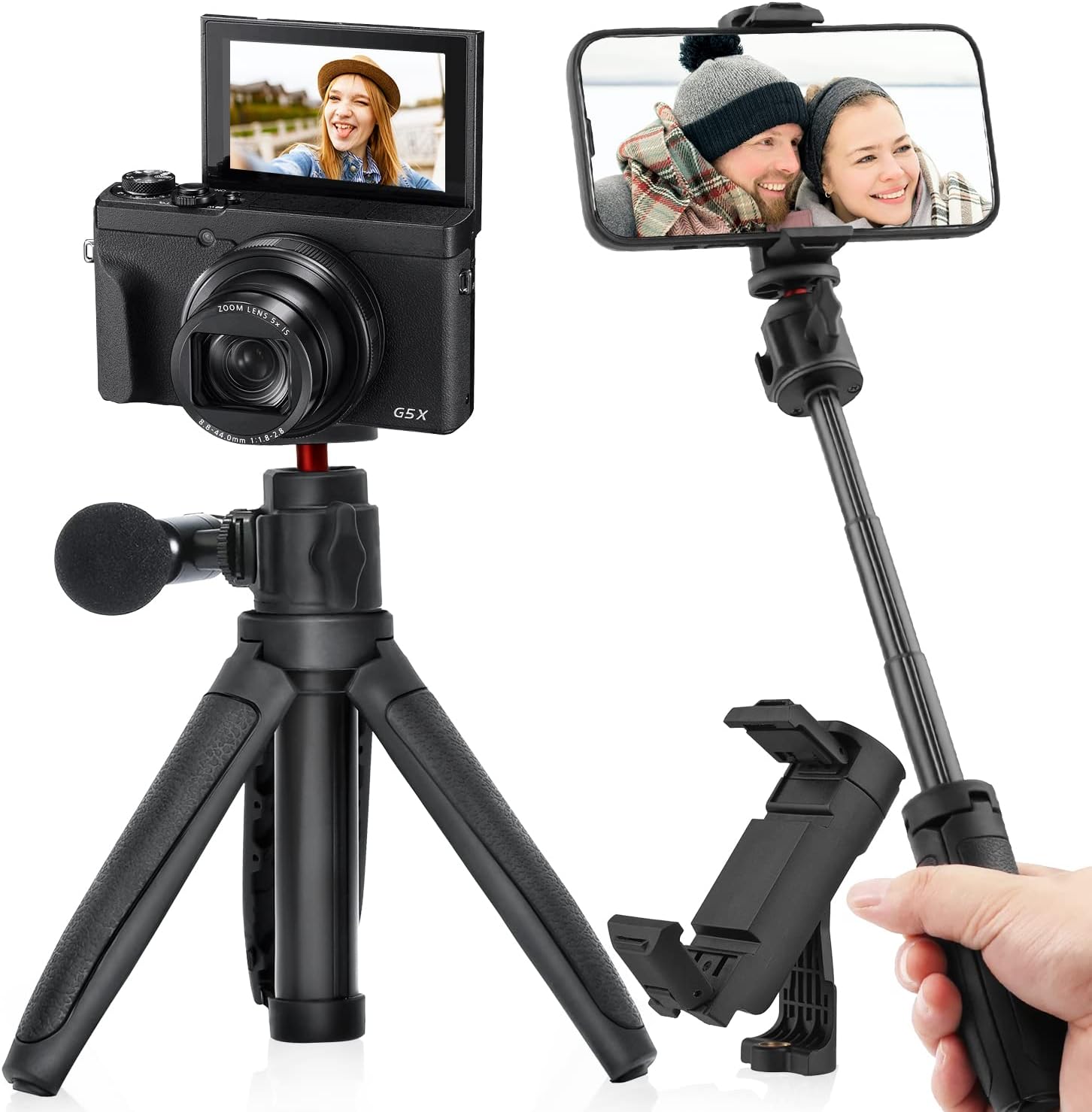 Amazon.com : HTURS Mini Camera Tripod, 1/4" Universal Screw Phone ...