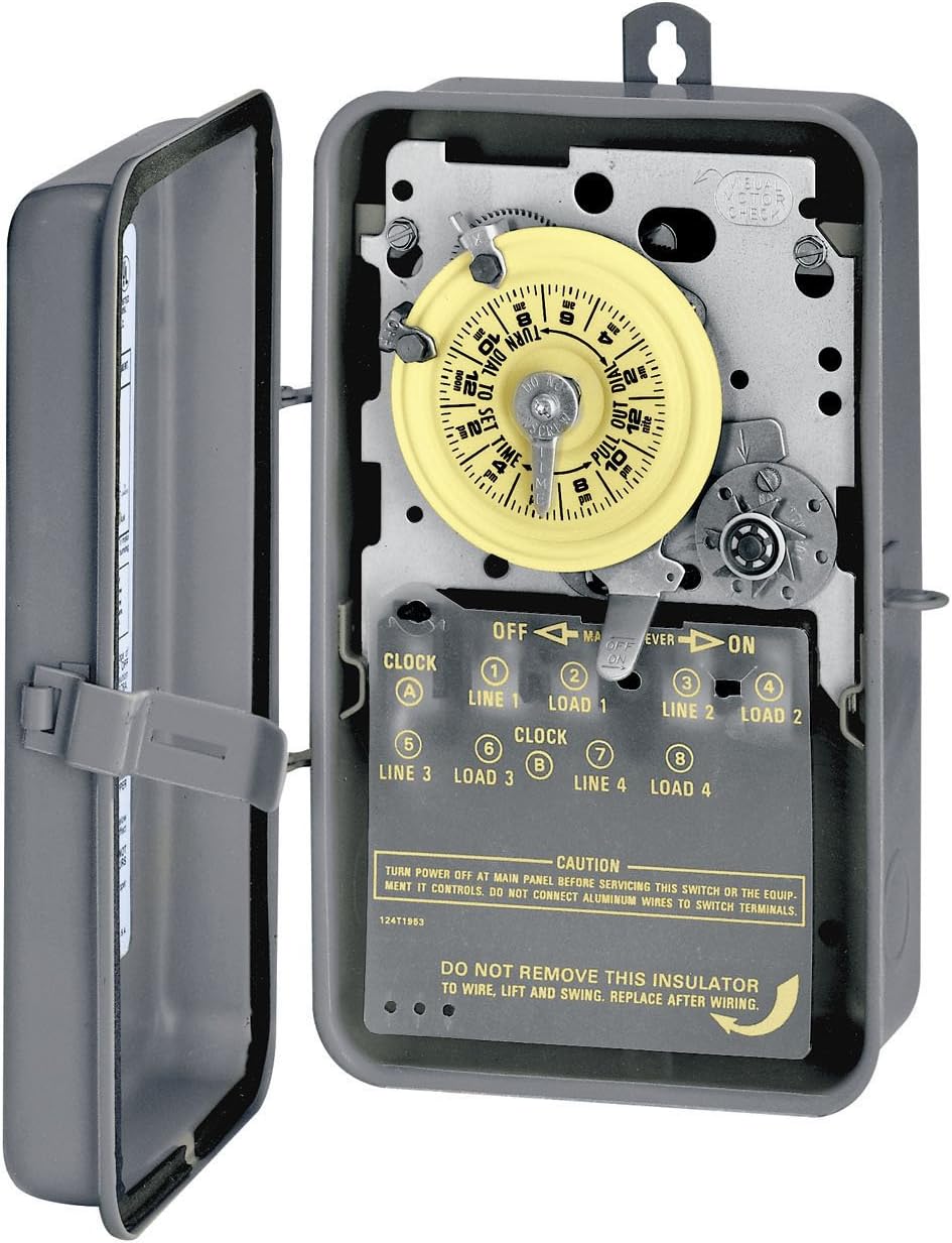 Intermatic T173R DPST 24 Hour 125-Volt Time Switch with 3R Steel Case ...