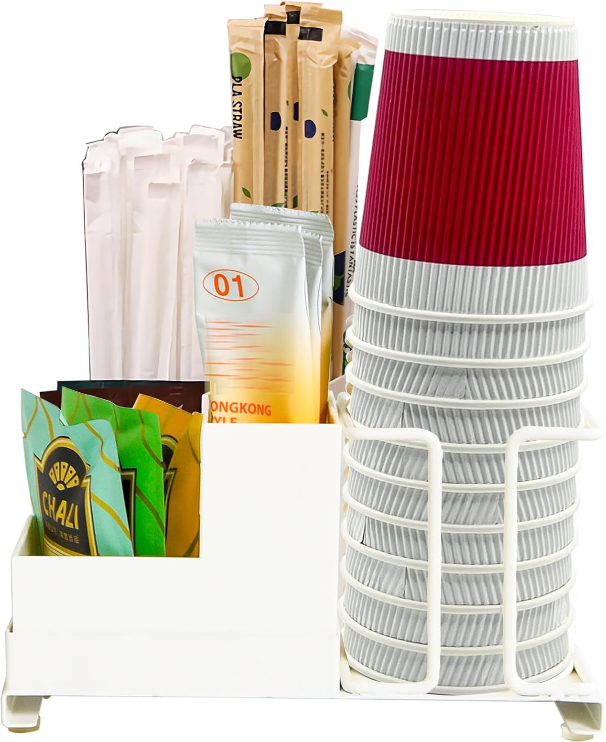 Amazon.com: CIT ZCFYU Cup and Lid Holder with Straw Organizer, Metal ...
