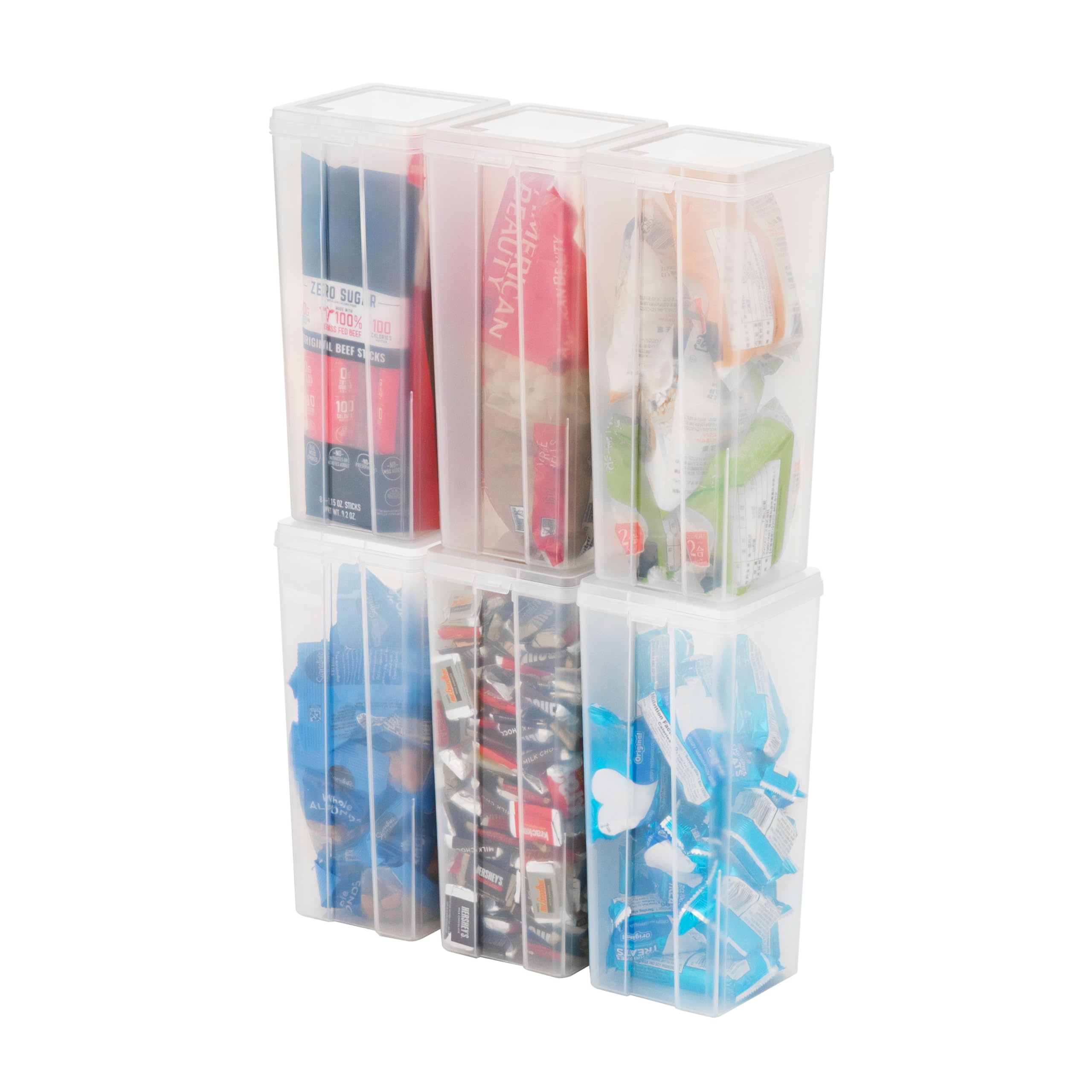 Snapklik.com : IRIS USA Vertical Plastic Flip Top Storage Containers Bins