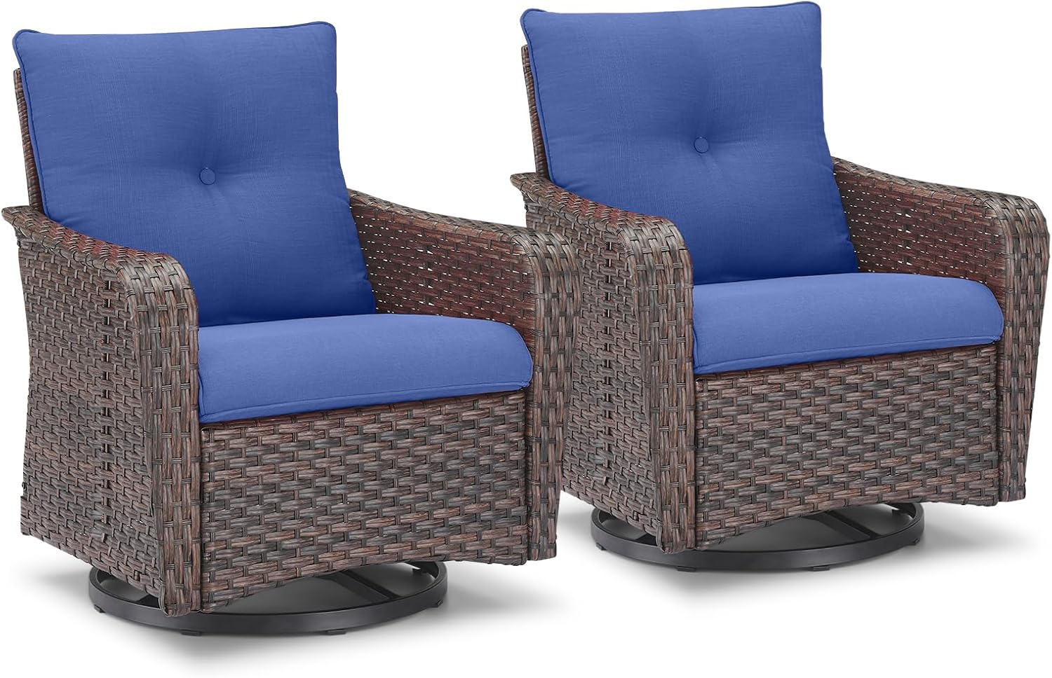 Amazon.com: Rilyson Outdoor Patio Swivel Rocker Chairs - 2 PC Wicker ...
