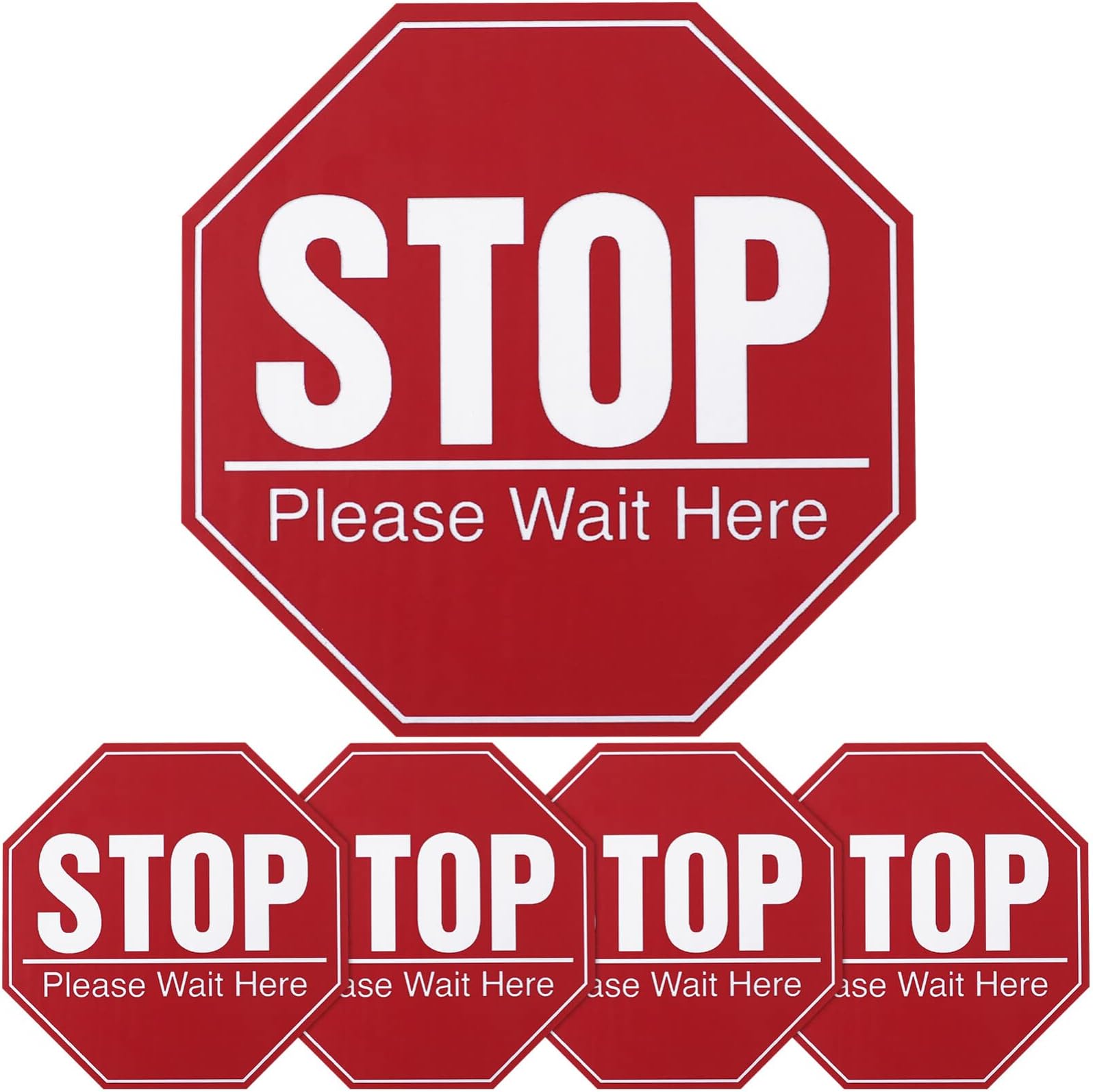 Amazon.com : Toyvian 5 Sheets Stop Sign Sticker Wall Decal Sticker 8x8 ...