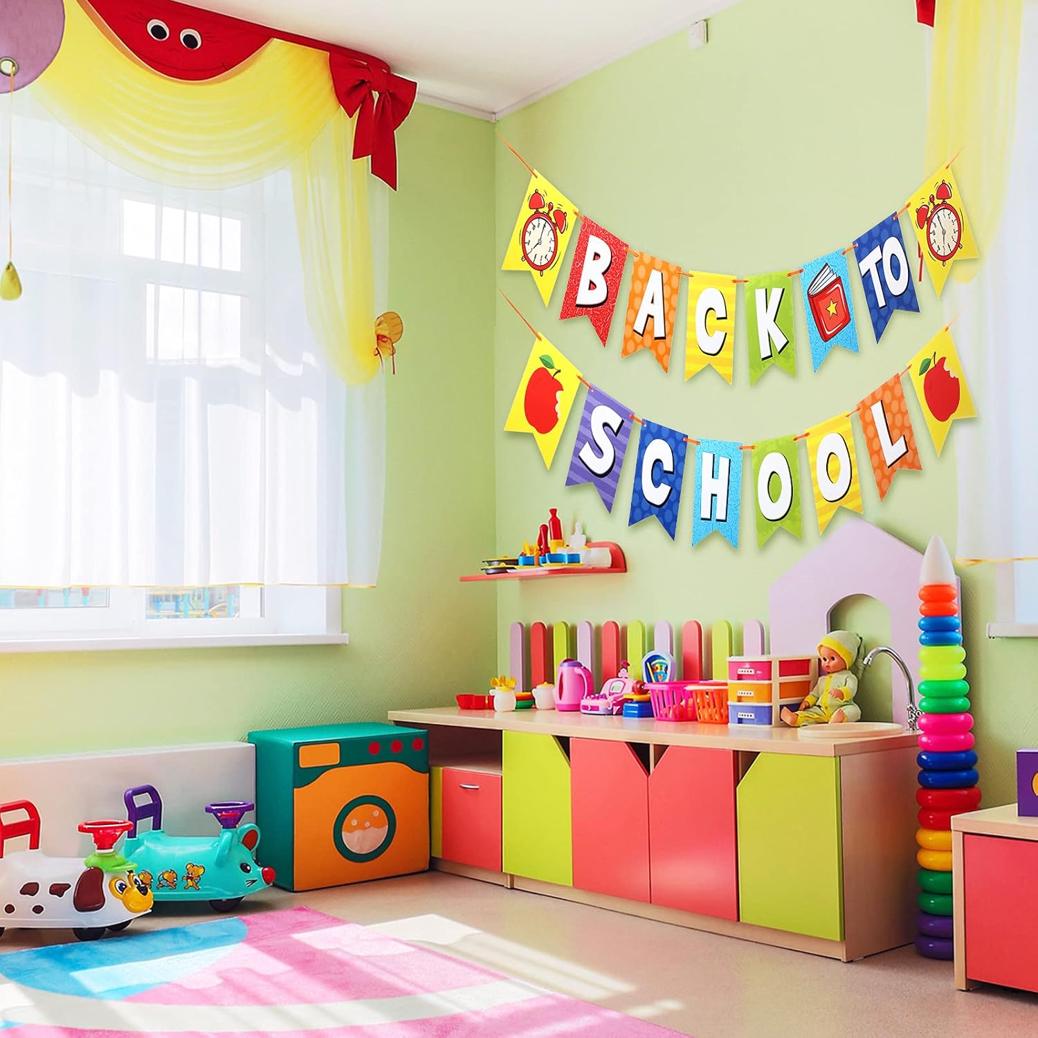 Banner de cartón para colgar en el aula, para el primer día de la ...