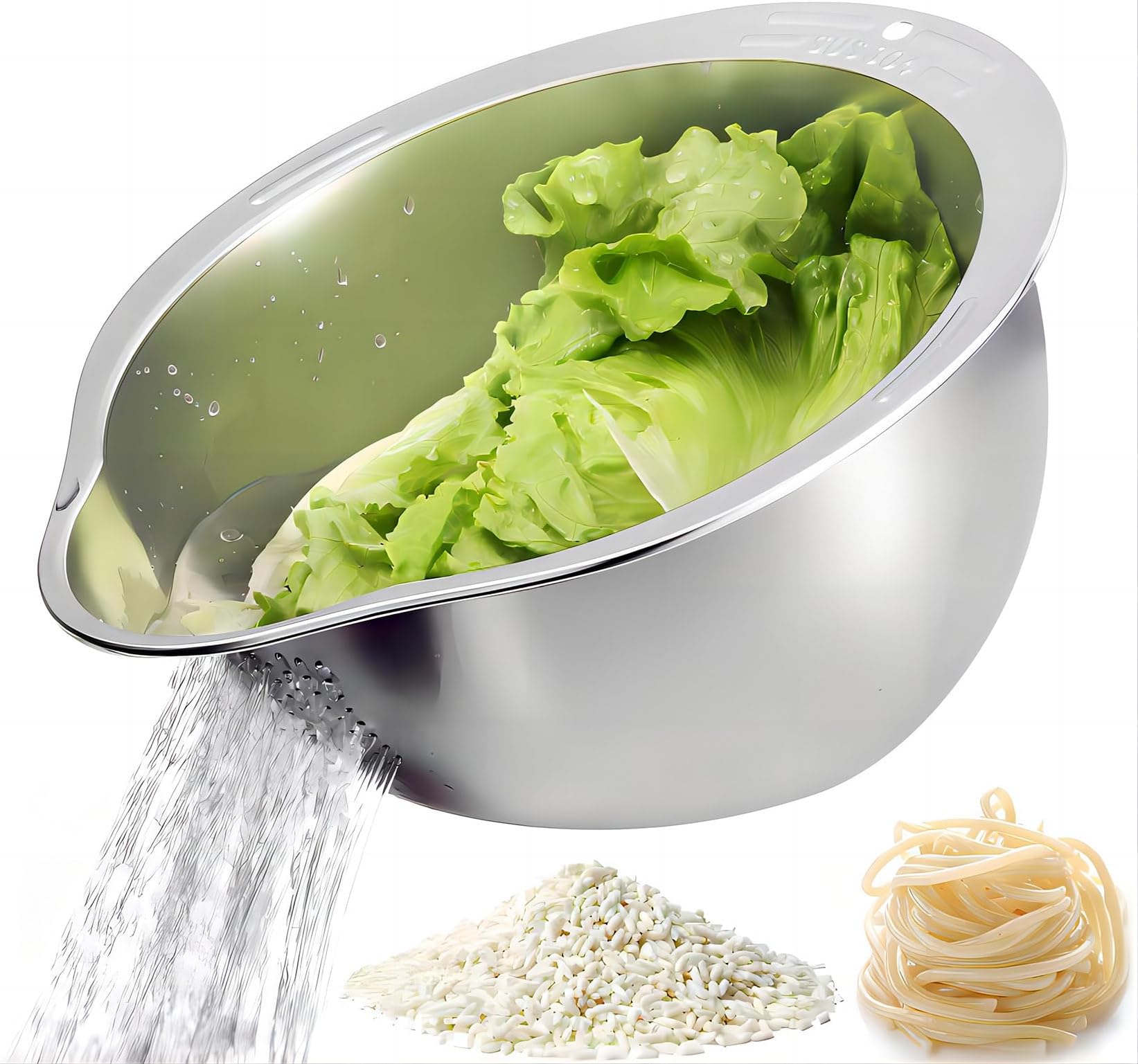 Amazon.com: Rice Washer Strainer Bowl - 4-in-1 Washing Bowl for Quinoa ...